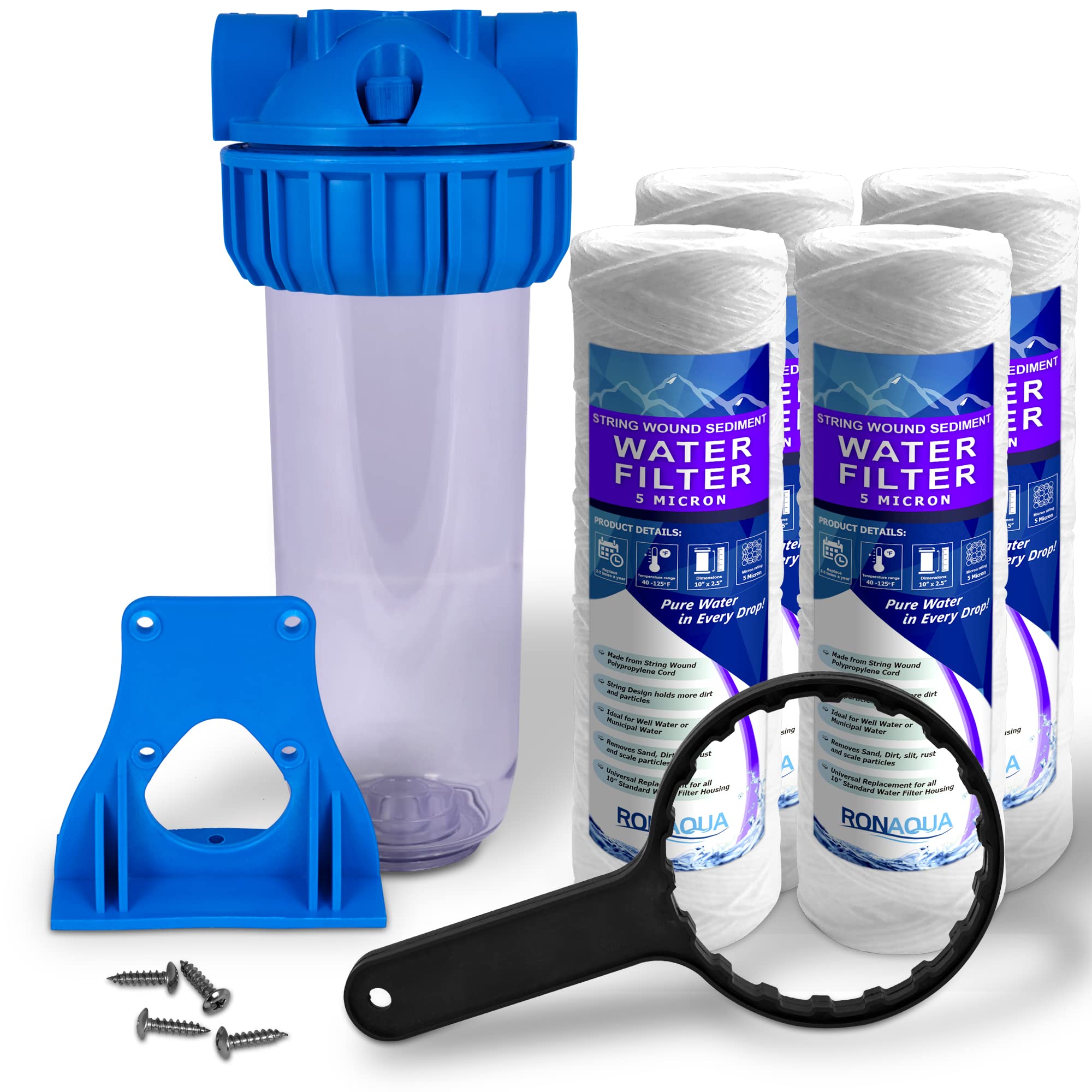Snapklik.com : 10 Inches Transparent Standard Whole House Water Filter ...