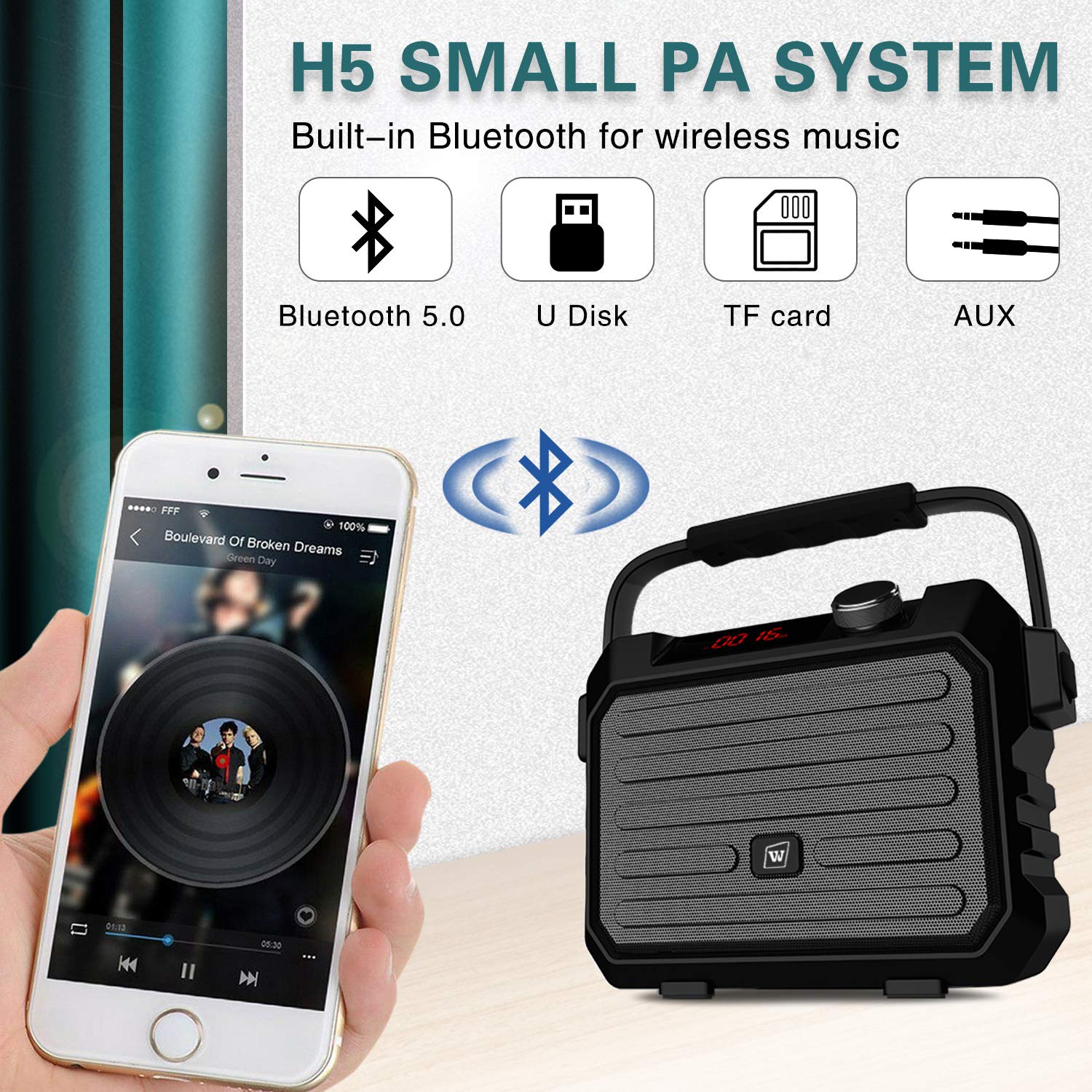 30W Rechargeable Portable Mini Pa Speaker System Wireless Headset Mic ...
