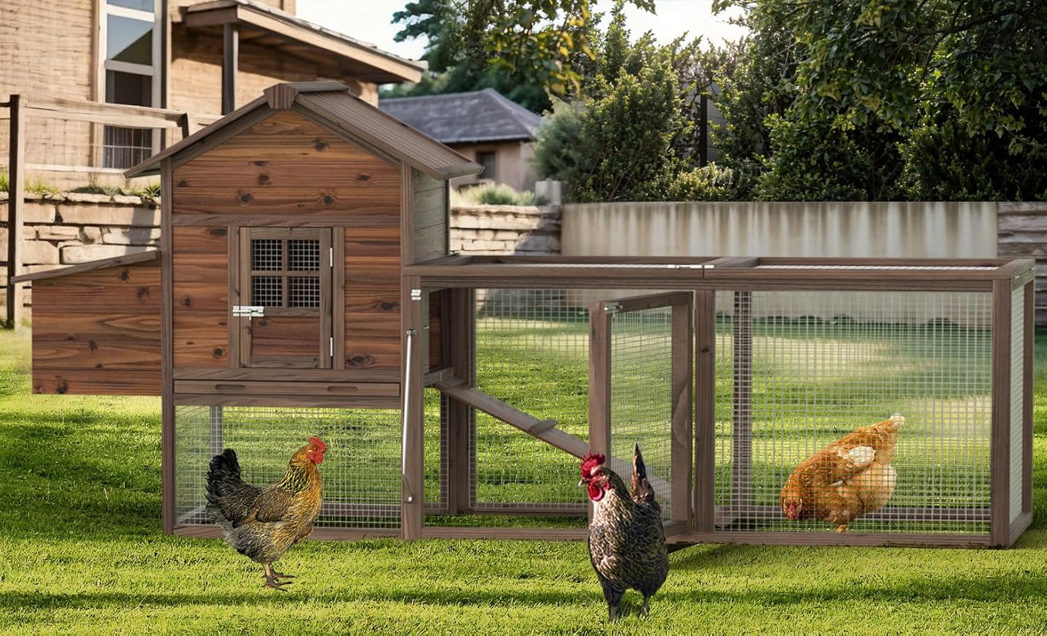 Amazon.com: Chicken Coop for Chickens Wooden Outdoor Hen Fence,Chicken ...