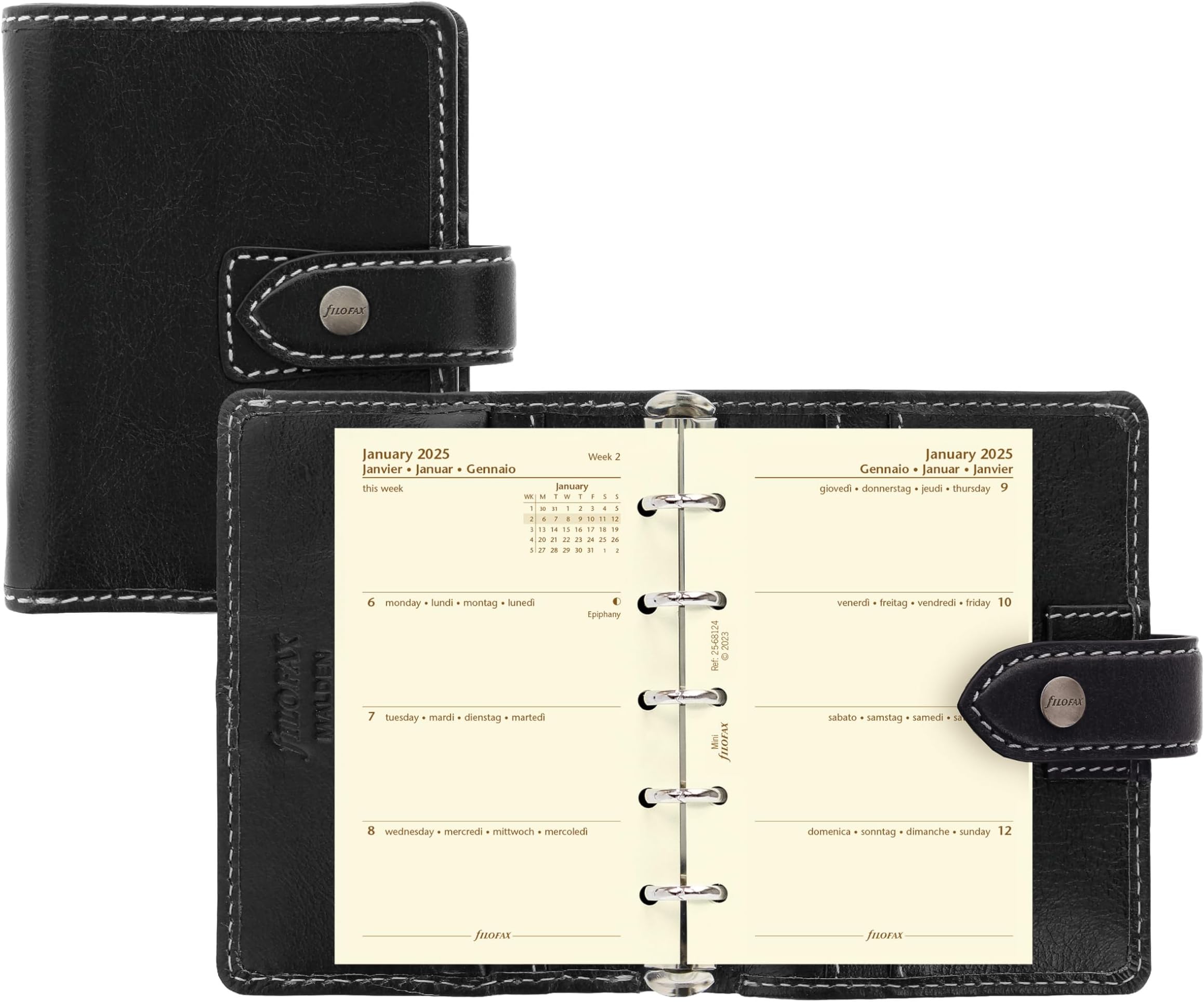 Amazon.com : Filofax Malden Organizer, Mini Size, Black - Tactile, Full ...