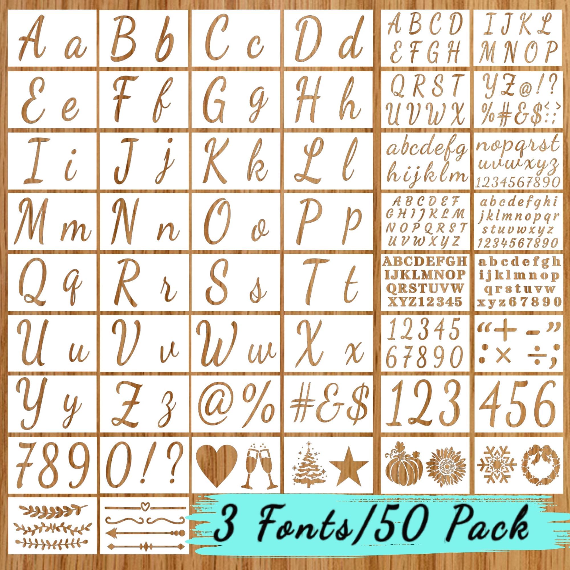 Amazon.com : Letter Stencils for Painting on Wood - 46 Pack Large ...