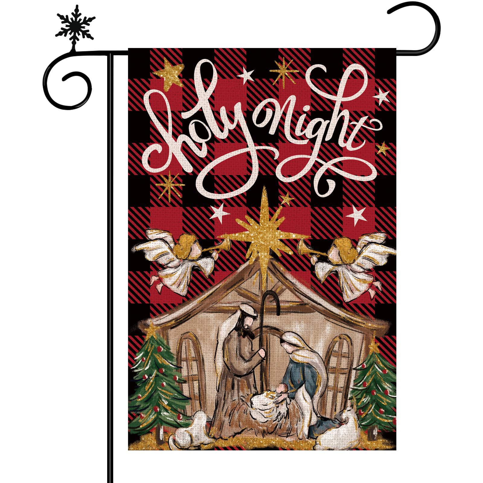 Amazon.com : Heirloom Haven Christmas Holy Night Garden Flag 12x18 Inch ...