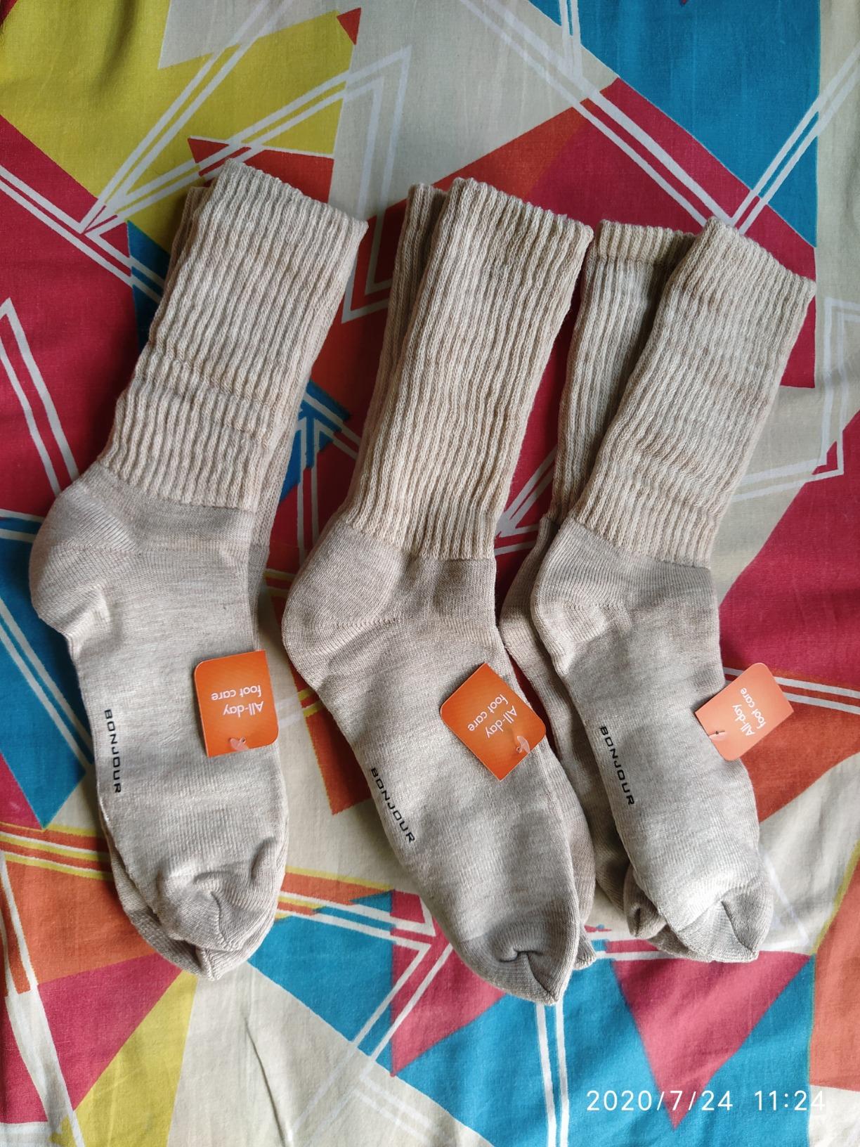 Bonjour Women Modern Cotton 3.0 Count Socks Beige : Amazon.in: Clothing ...