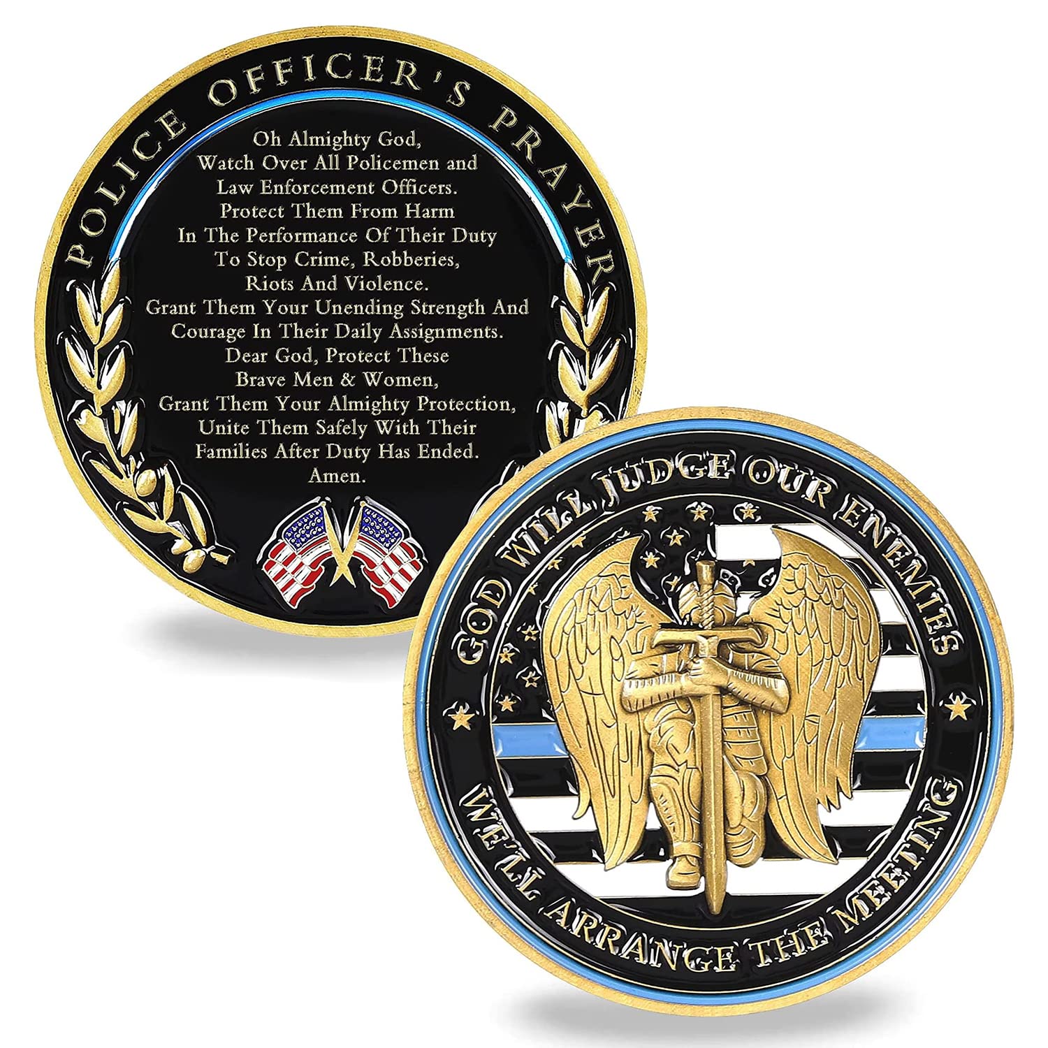 Amazon.com: Saint Michael Police Prayer Law Enforcement Challenge Coin ...