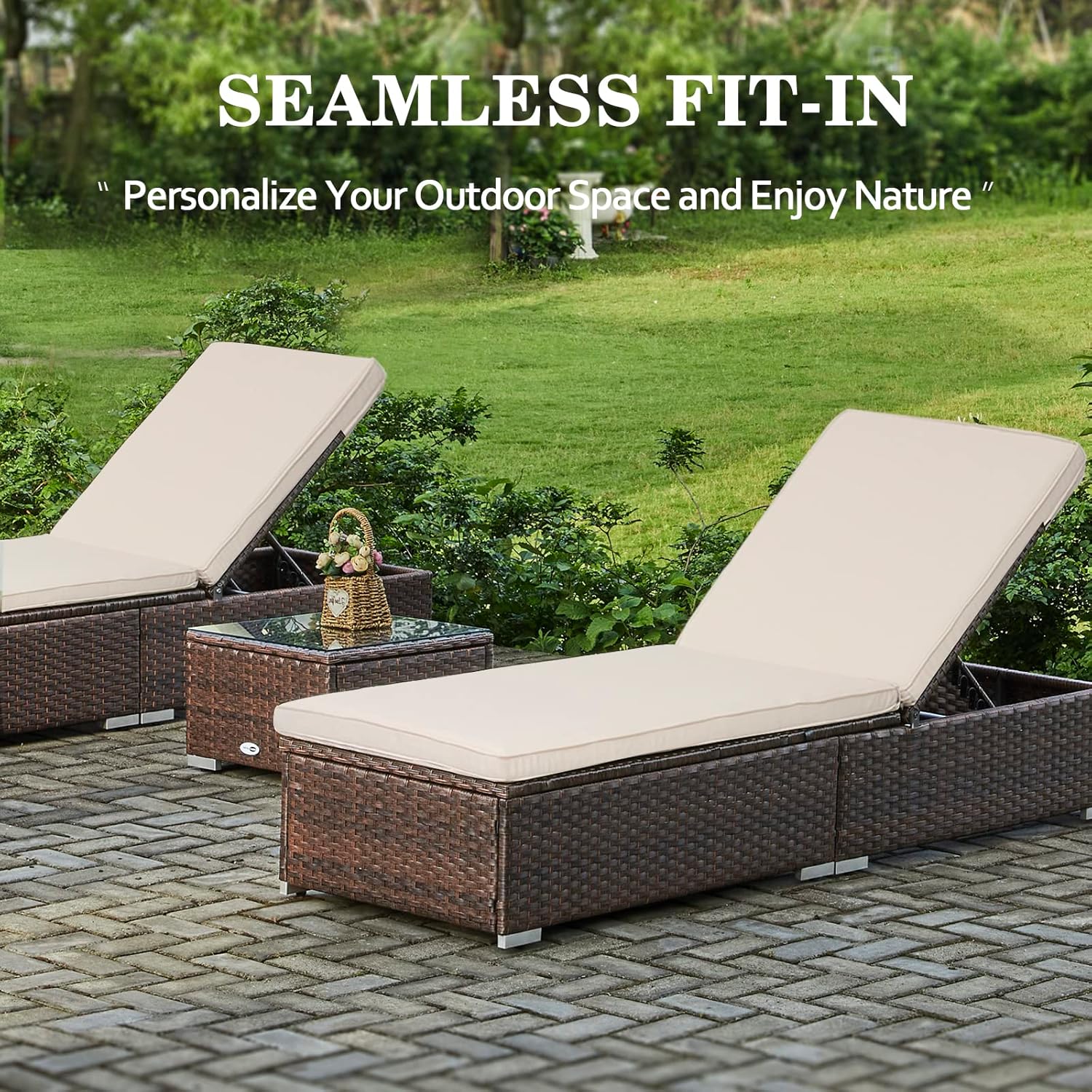 DIMAR GARDEN Sillones de salón al aire libre, tumbona de mimbre para ...