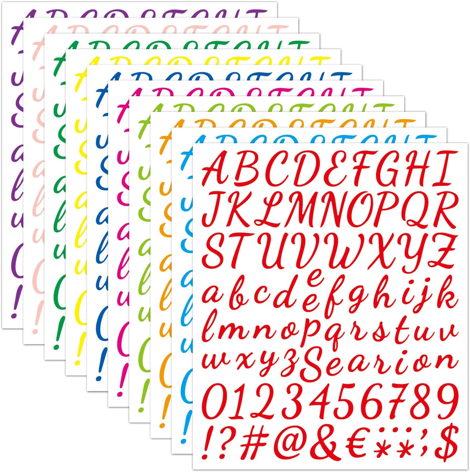 LIMITADA 10 Feuilles Lettres Autocollantes 2 Tailles Stickers Lettres ...
