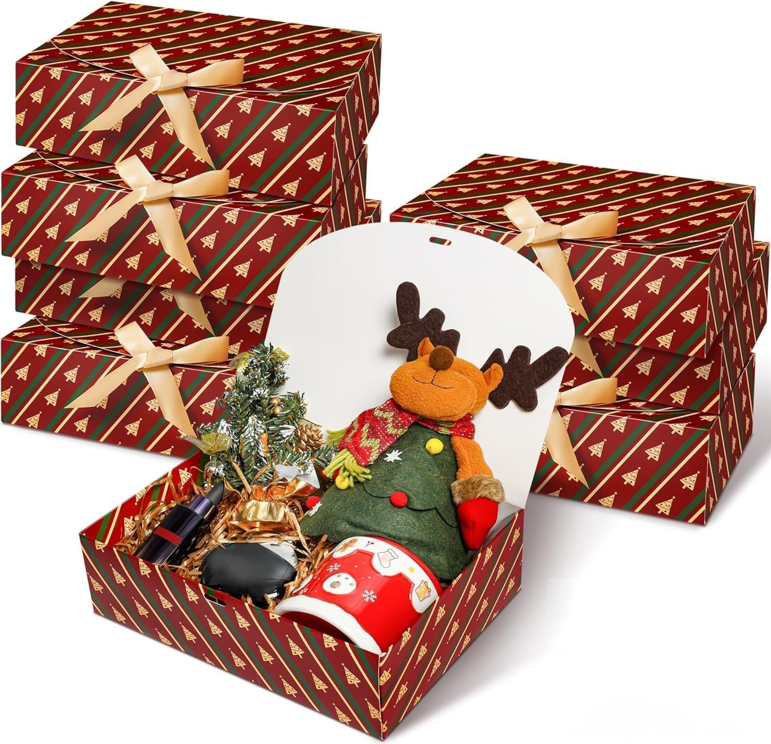 Amazon.com: SWANGSA 8 Set Christmas Gift Box with Lids, 10.6''x8''x3 ...