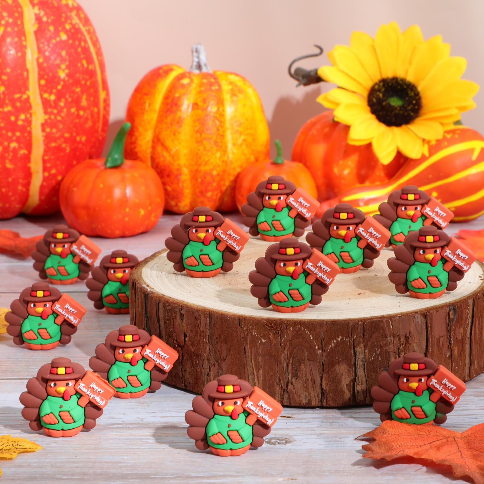 Snapklik.com : Domensi 50 Pcs Thanksgiving Mini Turkey Figurines Tiny ...