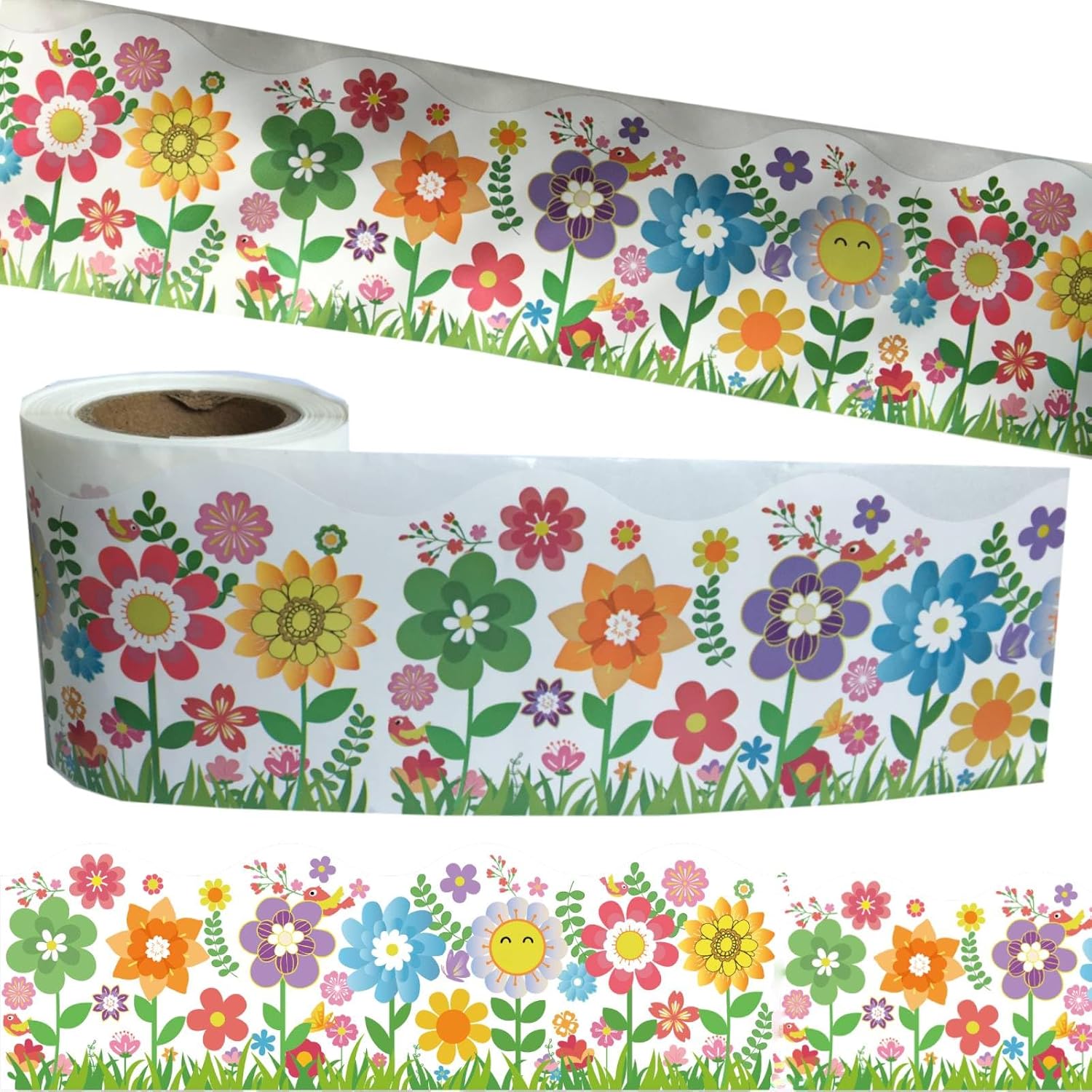Amazon.com: 52ft Classroom Border Flower Bulletin Board Decorations ...
