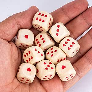 Amazon.com: HDdais 10Pcs Wooden D6 Dice Set 16mm Standard 6 Sided Dice ...