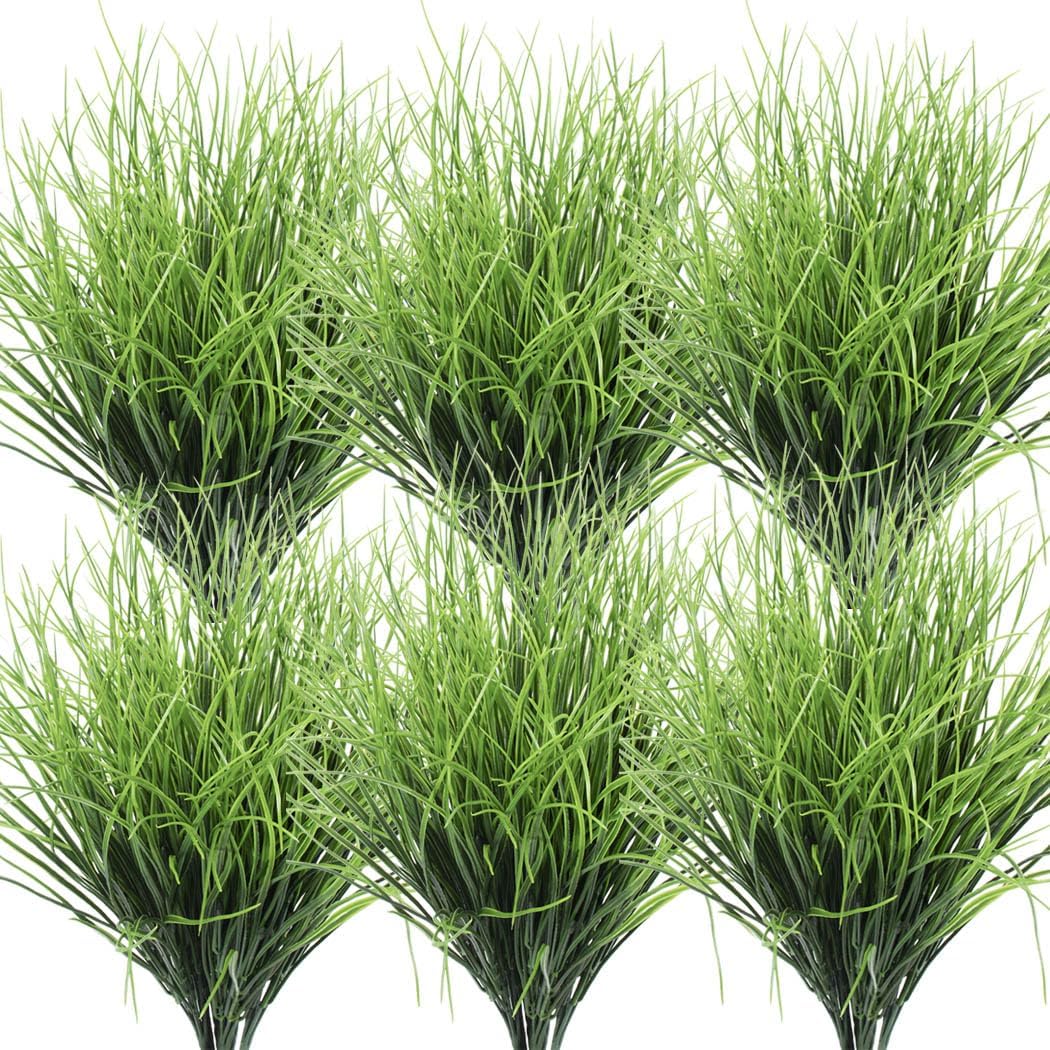 Amazon.com: Antspirit 8pcs Artificial Outdoor Plants Fake Grass Bushes ...