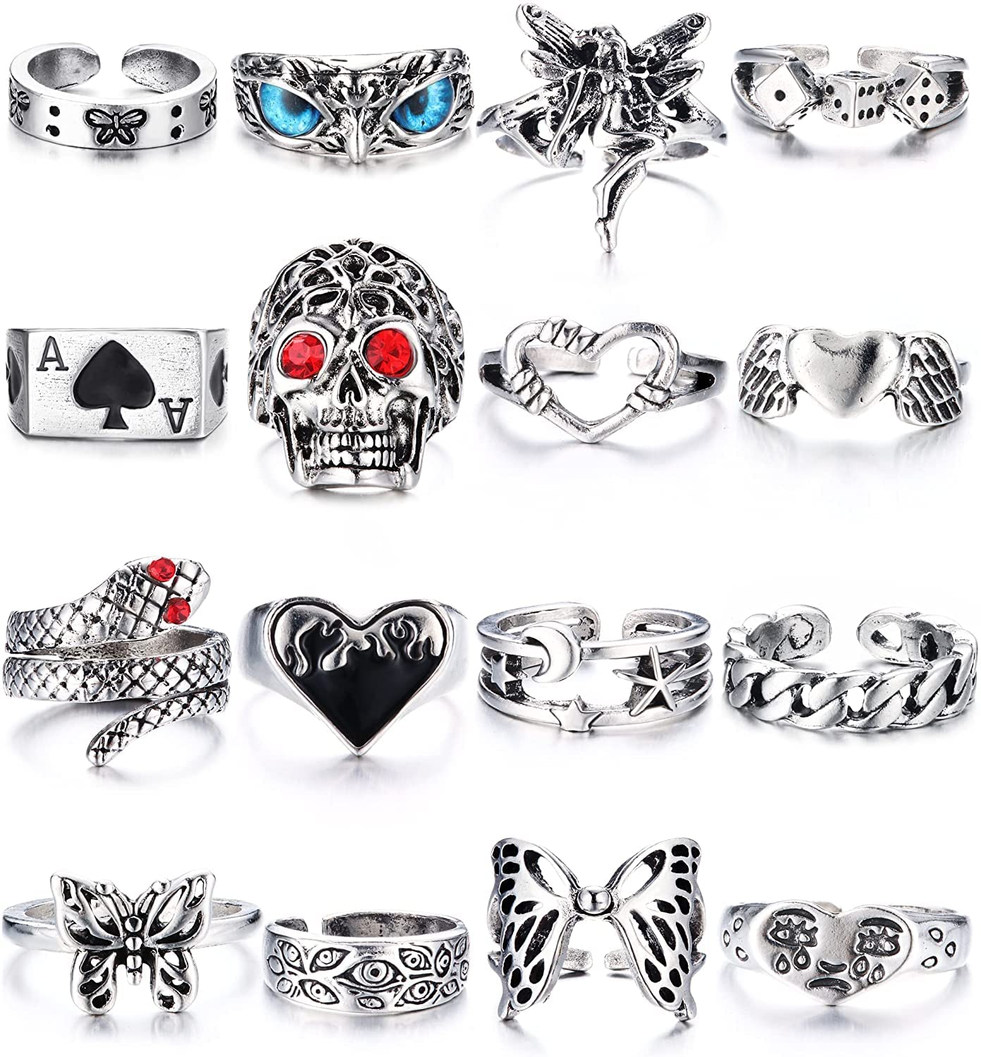 Buy 15-20PCS Adjustable Rings for Women Men, Knuckle Thumb Rings for ...