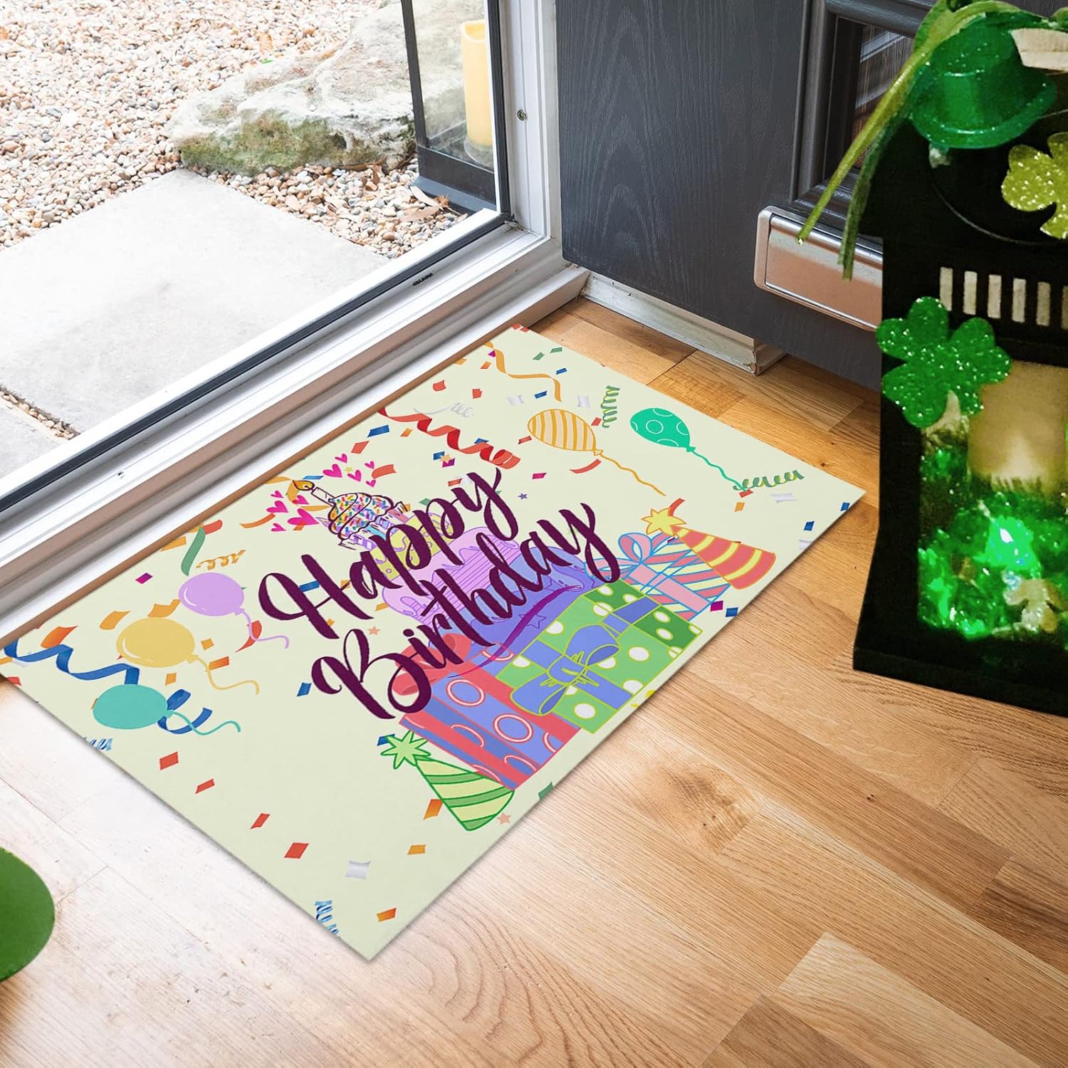 Amazon.com: Happy Birthday Door Mat, Indoor Entryway Rug with Non-Slip ...