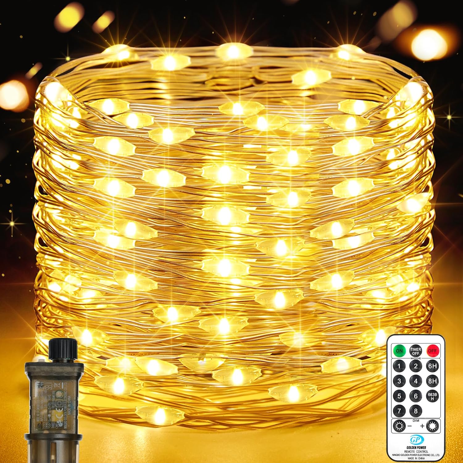 Vacoulery Fairy Lights Plug in, 23M 200 LED Copper Wire String Lights ...