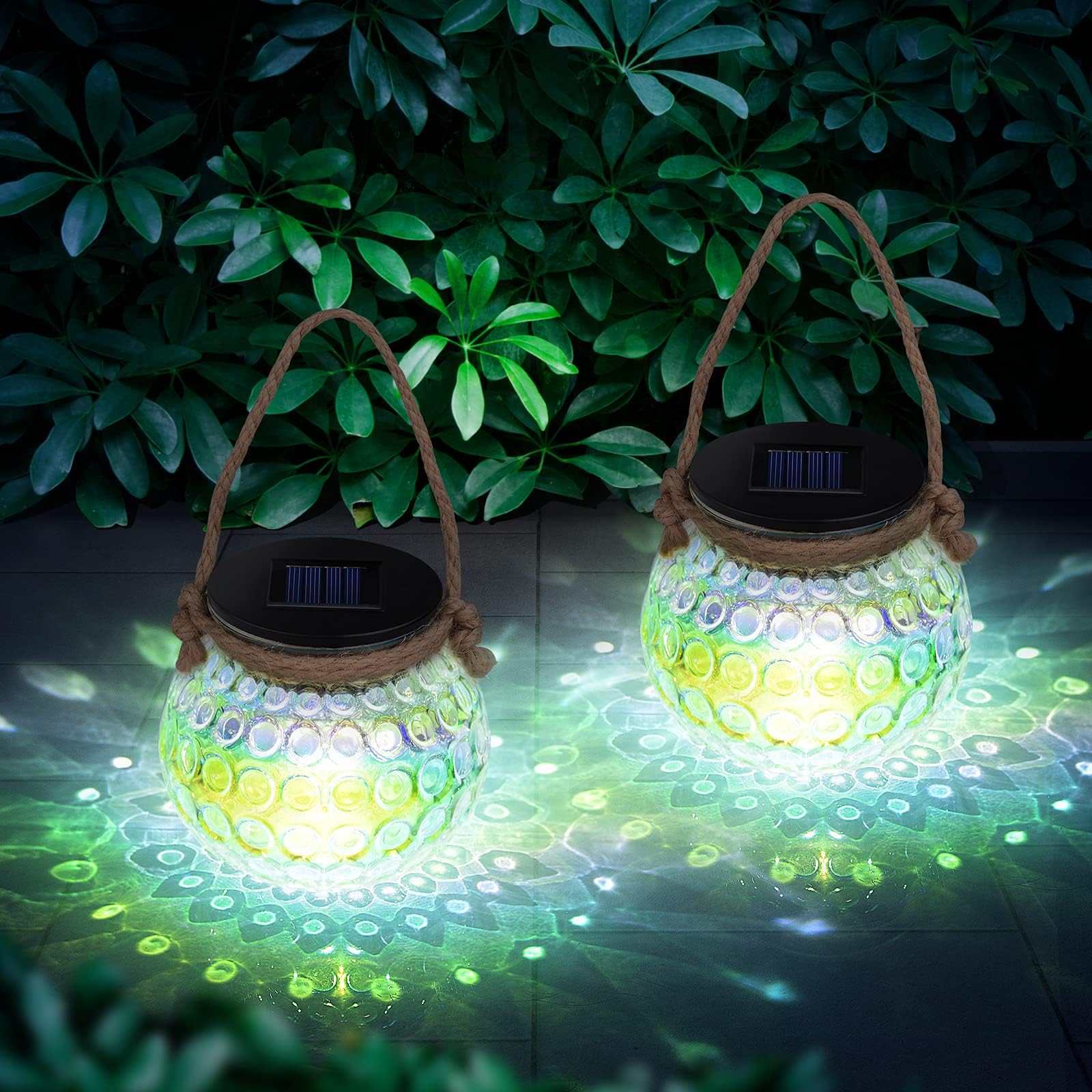 HassoKon Garden Solar Lights Outdoor Waterproof 2 PCS, Glass Solar ...
