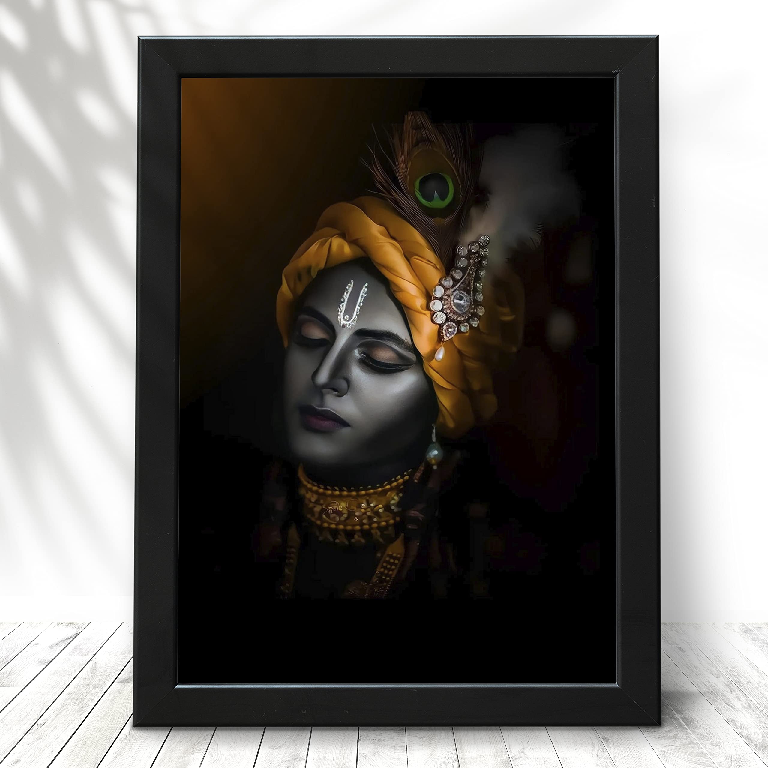 Hd Images Of Lord Krishna Canvas Wooden Lord Krishna Playing Flute