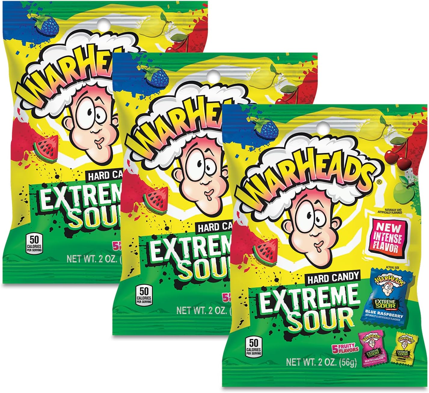 Amazon.com : WARHEADS - Extreme Sour Hard Candy - Assorted Flavors ...