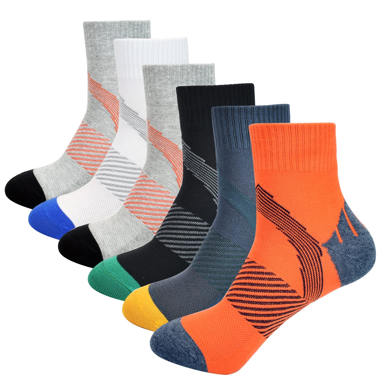 J.WMEET Men's Quarter Ankle Socks Athletic Running Hiking Cushion ...
