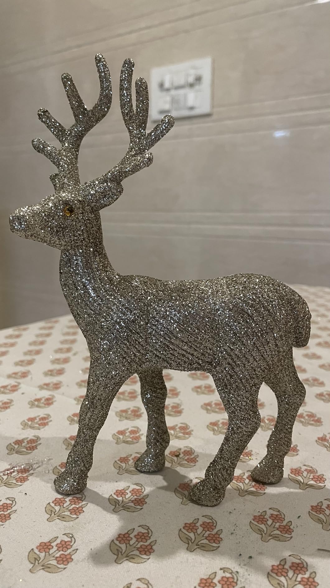 Wanna Party Christmas Tabletop Decorations, Glitter Reindeer Figurines ...