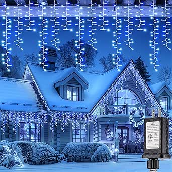 Brightown Cluster Icicle Lights Outdoor, 33FT 1020 LED Icicle Christmas ...