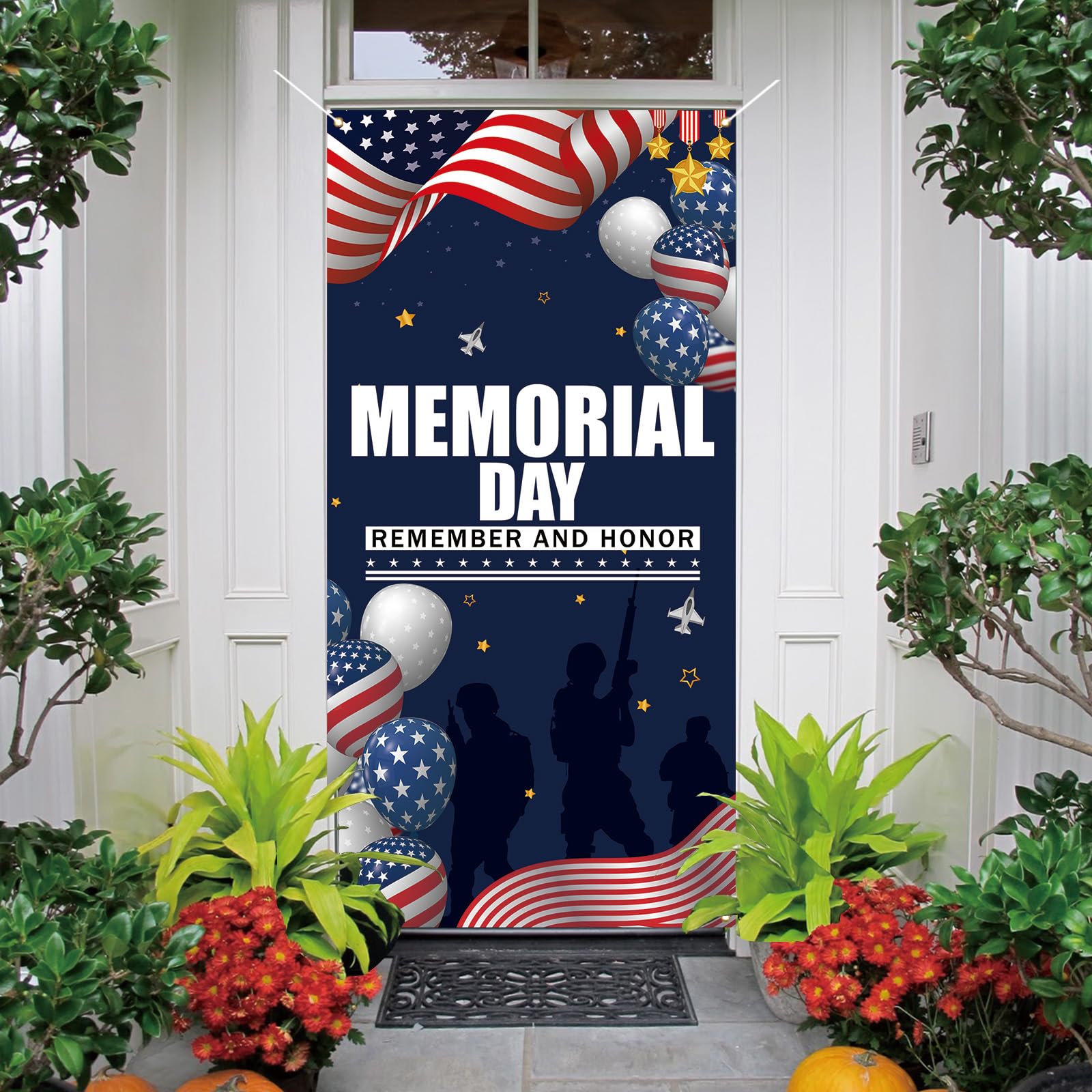 Snapklik.com : Blue Memorial Day Door Cover Remember And Honor Photo ...