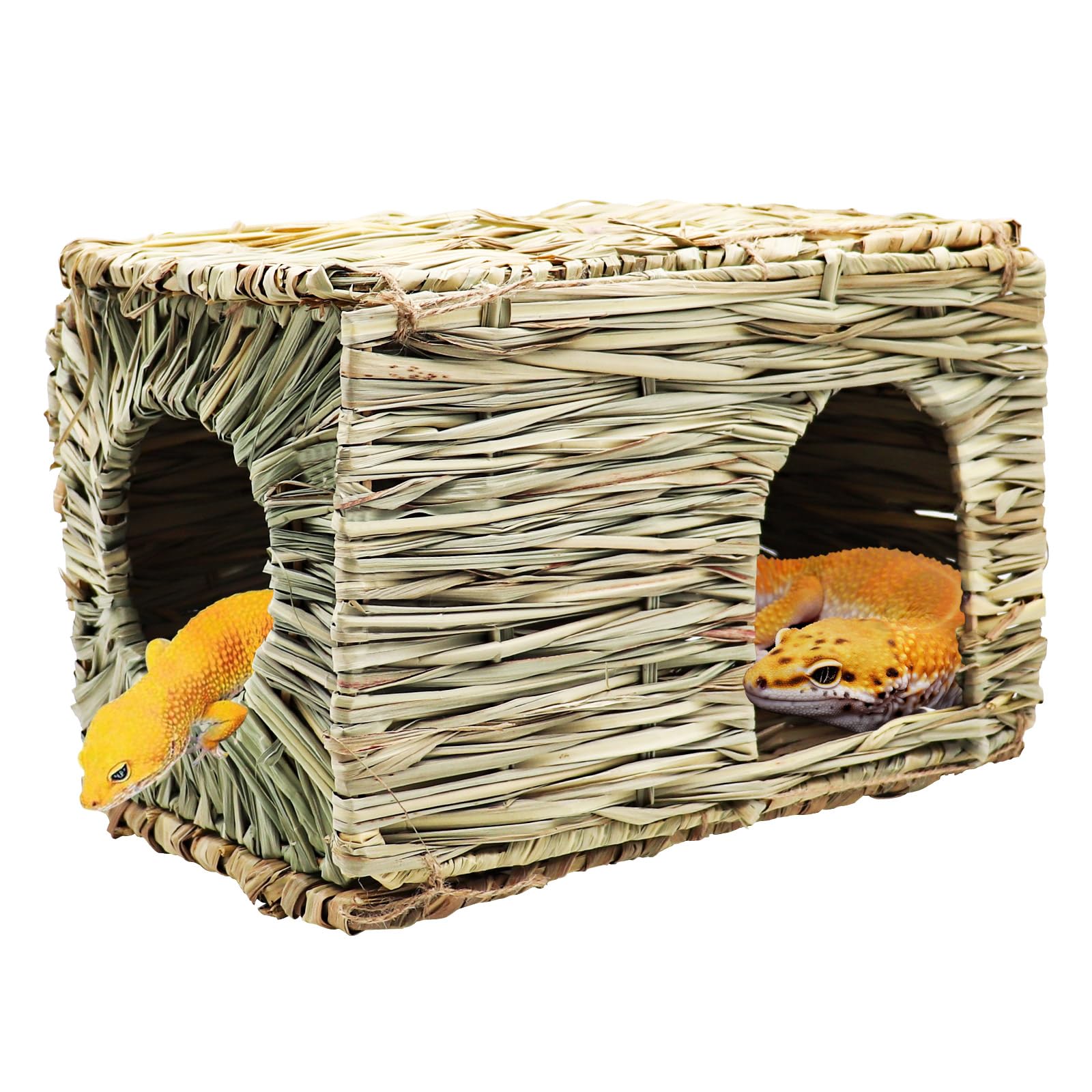 Extra Large Reptile Hideout, Natural Grass Foldable Lizard House, Cage ...