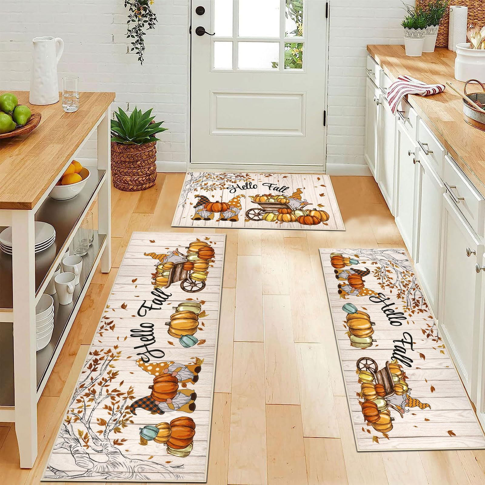 Amazon.com: U'Artlines Fall Kitchen Rugs with Runner Sets 3 Piece ...