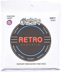 Amazon.com: Martin Retro Acoustic Guitar Strings - .011-.052 Custom ...