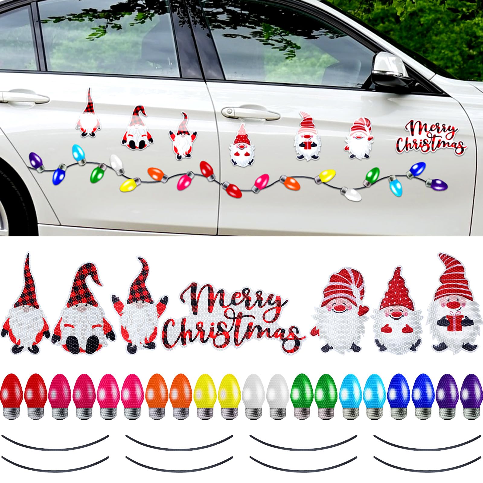 Fridge Magnets Holiday 36pc Reflective Car Magnet Christmas Lights ...