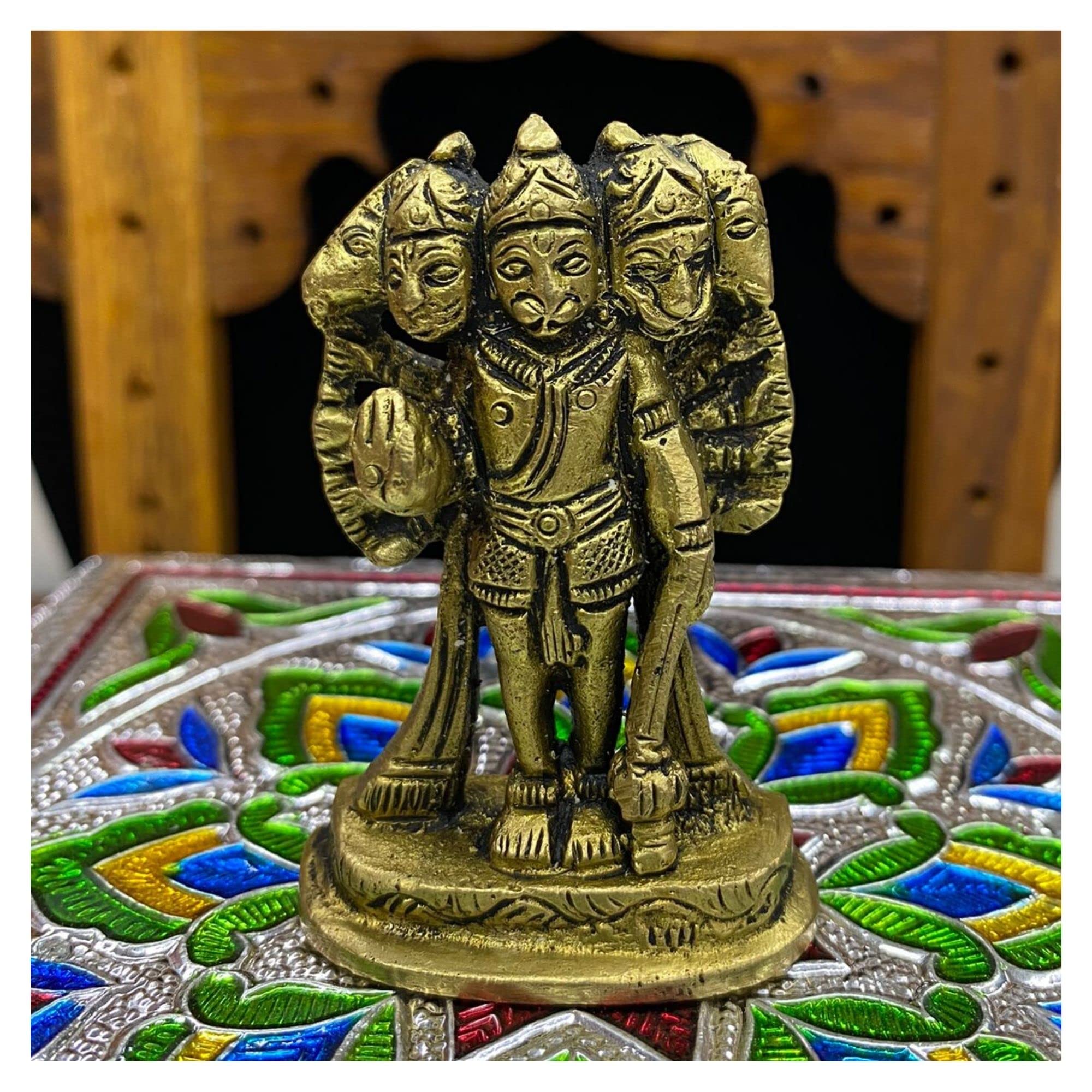 Buy AtoZ India Cart Brass Panchmukhi Hanuman Statue Five Face Hanuman ...