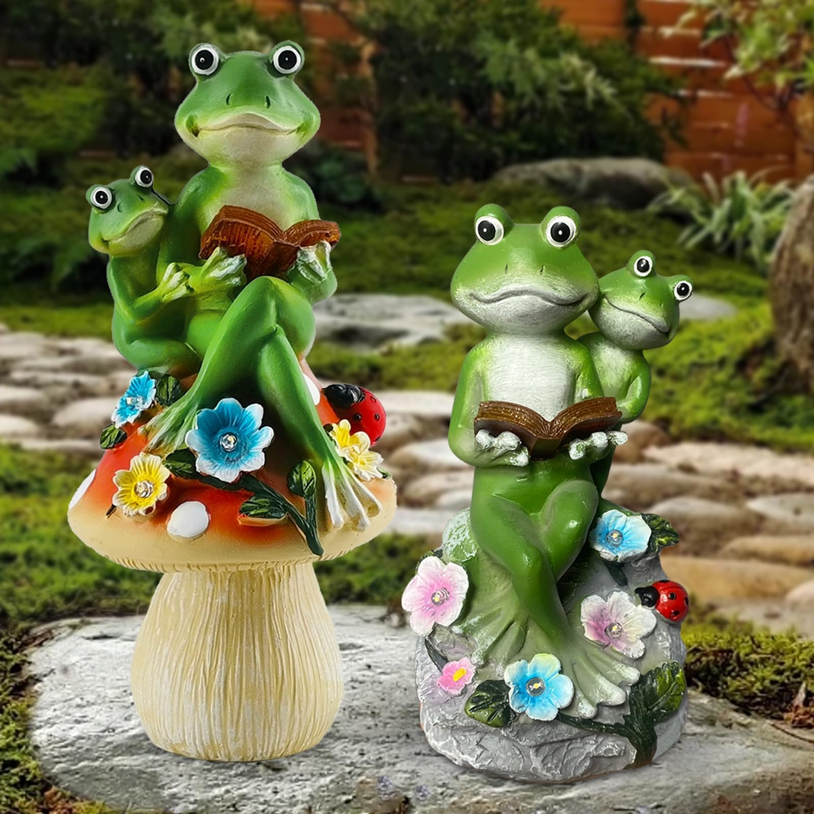 Amazon.com: Binqiuu Frog Statue-Mother Frog is Reading a Book with her ...