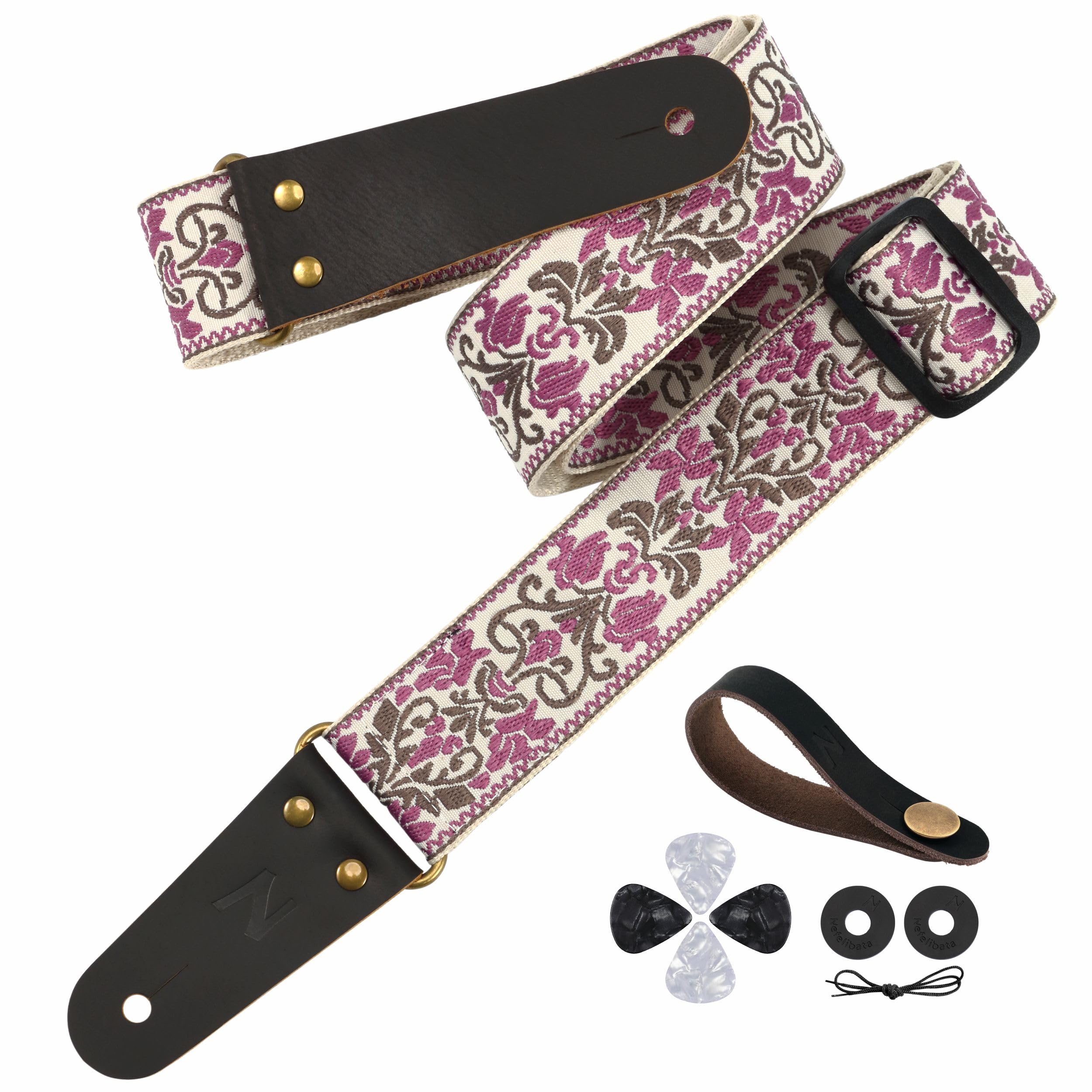 Amazon.com: Nefelibata Guitar Strap, 2" Jacquard Embroidery Guitar ...