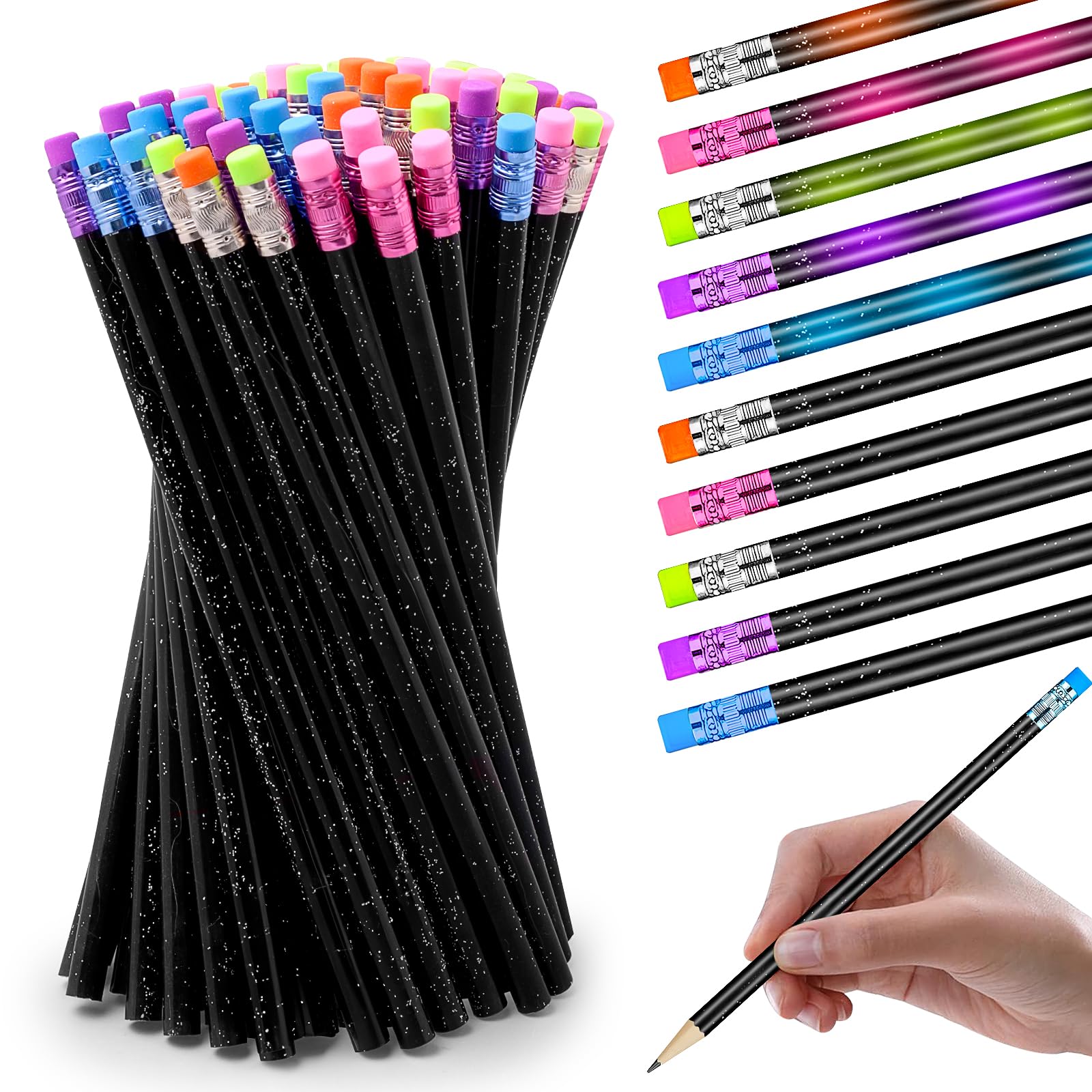 Lot de 100 crayons thermochromiques à couleurs changeantes 2B avec ...