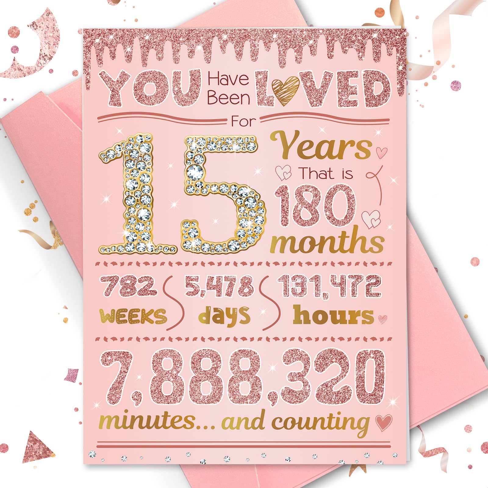 Amazon.com : 15th Birthday Card, TSVATE Gifts for 15 Year Old Girl ...