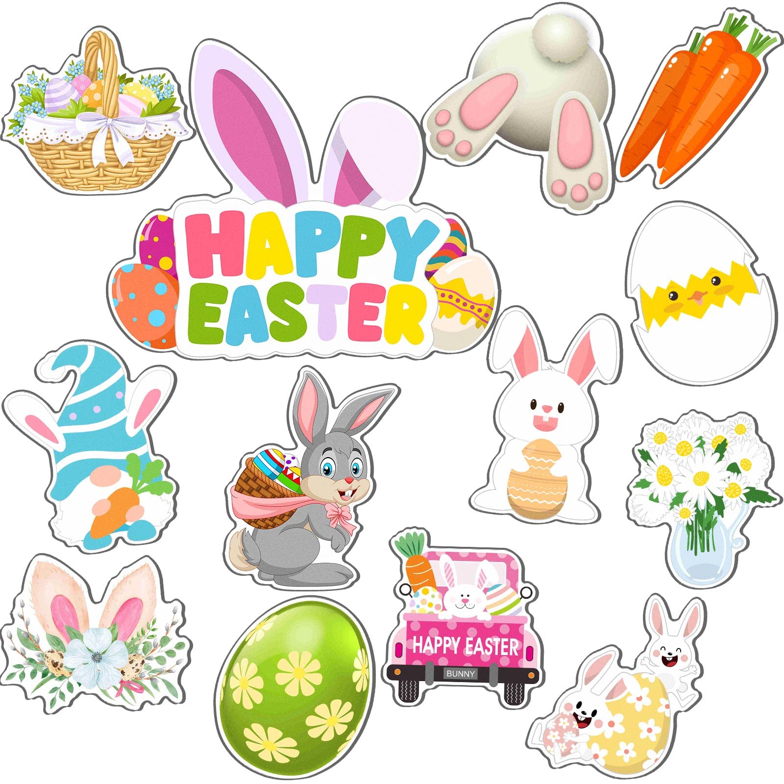 Amazon.com: 13 Pieces Easter Magnets Car Magnets Refrigerator Magnets ...
