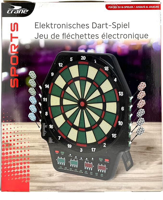 Crane Electronic Dartboard Set for Maximum 16 Players with 27 Games and ...