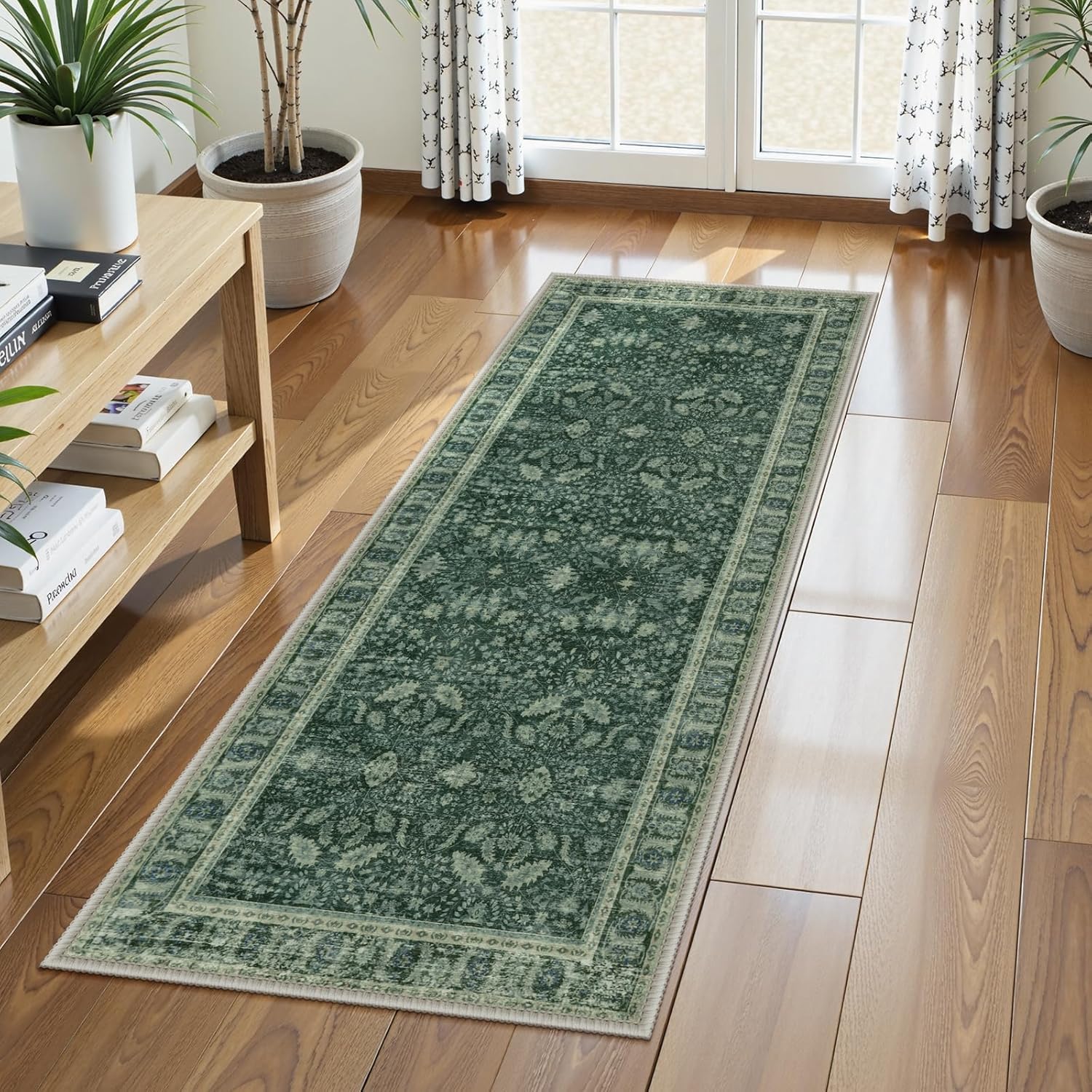 Amazon.com: Lahome Vintage 2x5 Green Kitchen Runner Rugs Non Skid ...