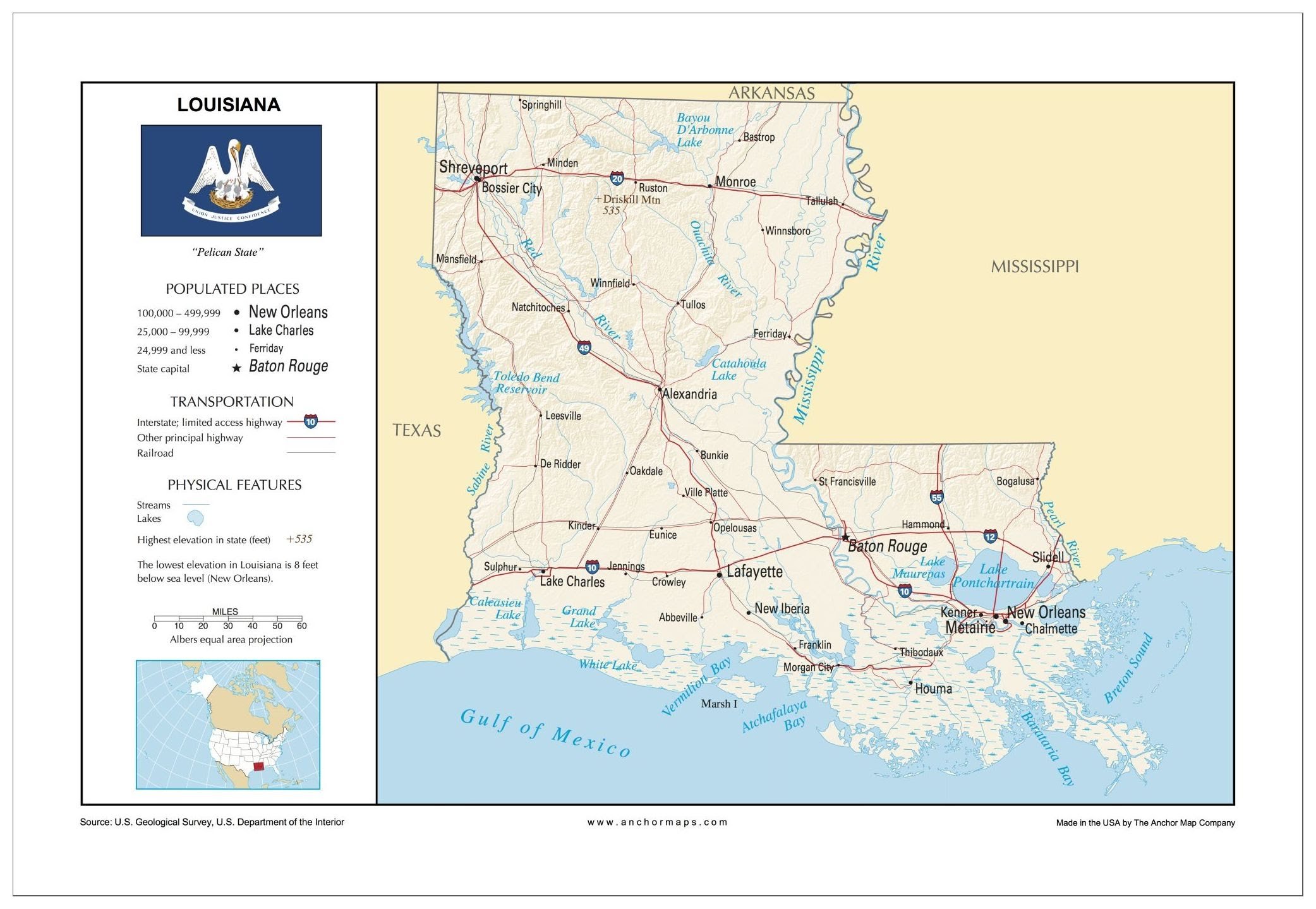 Louisiana Map With Cities