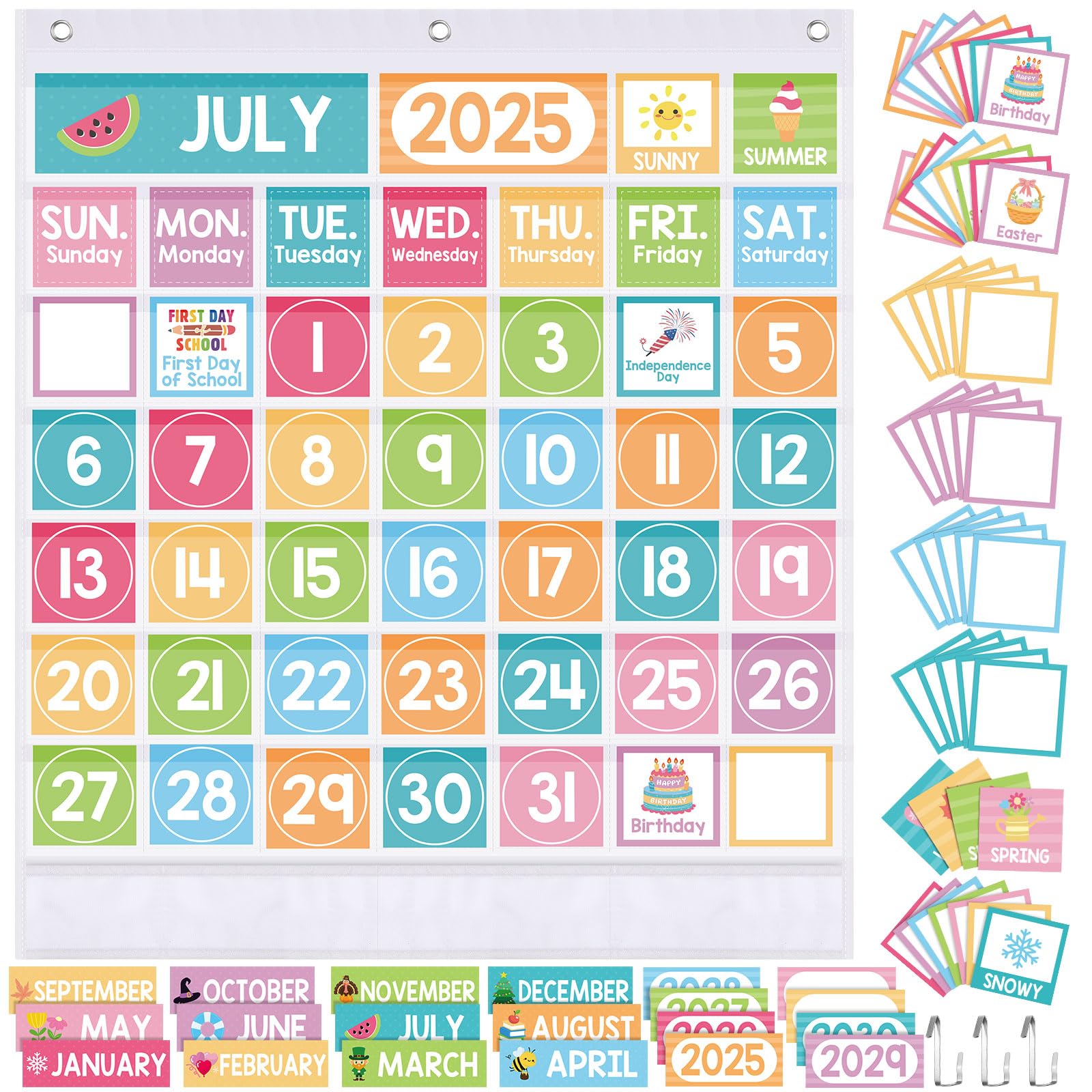 Snapklik.com : Sinload Classroom Calendar Pocket Chart Set Calendar ...