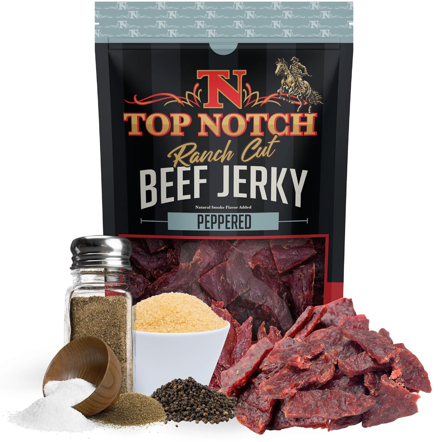 Amazon.com: Top Notch Ranch Cut Jerky - 10 oz Bag of Beef Jerky - High ...