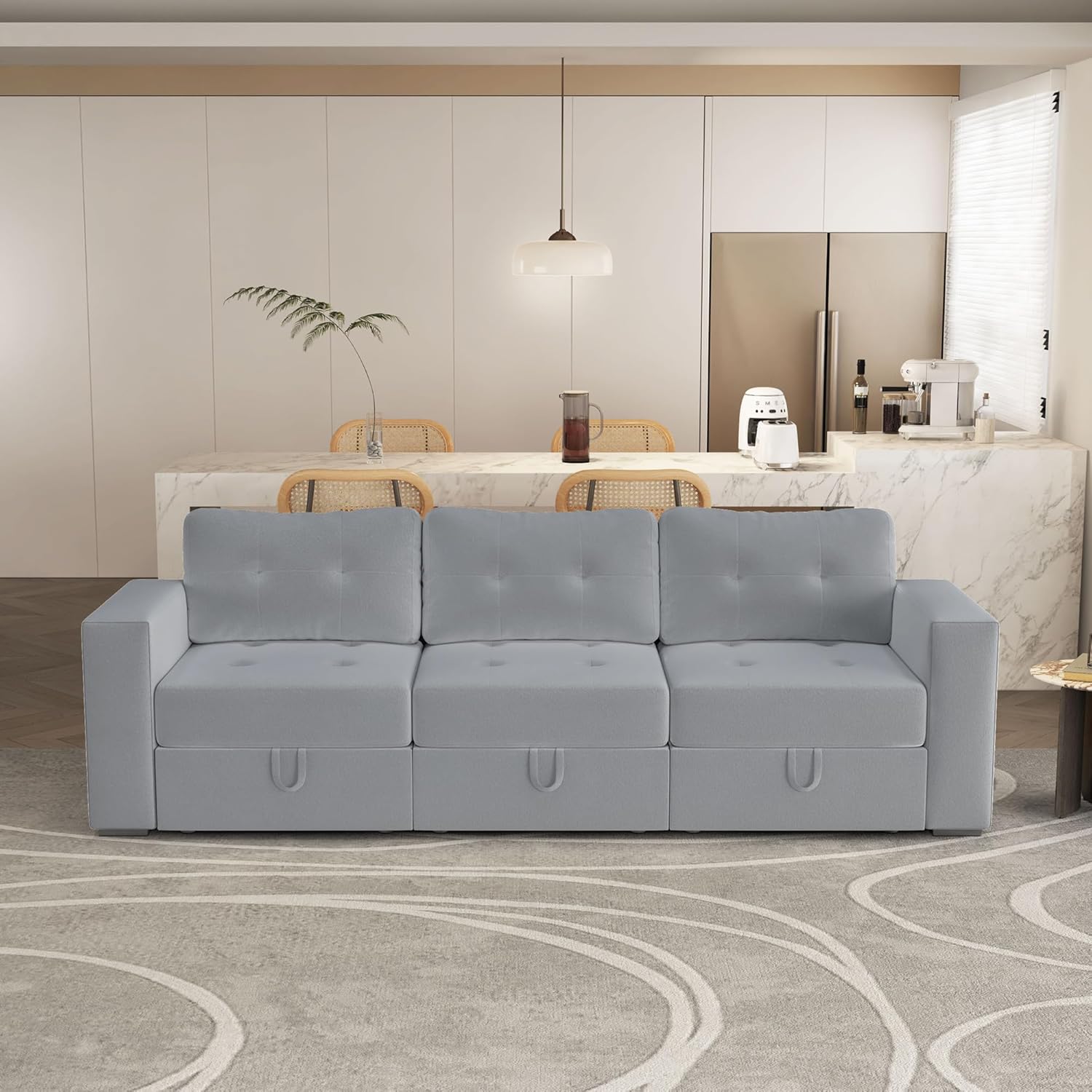 Amazon.com: QHITTY Modular Sofa, 3 Seater Accent Couch with Hidden ...