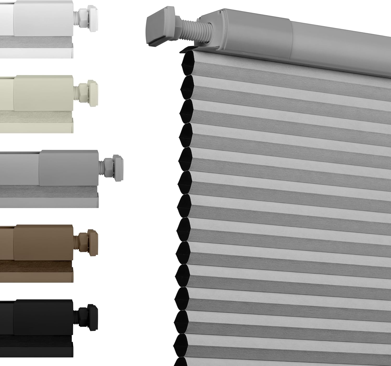 HOTSOON Blackout Cordless No Drill No Tool Cellular Shades Pull Down ...