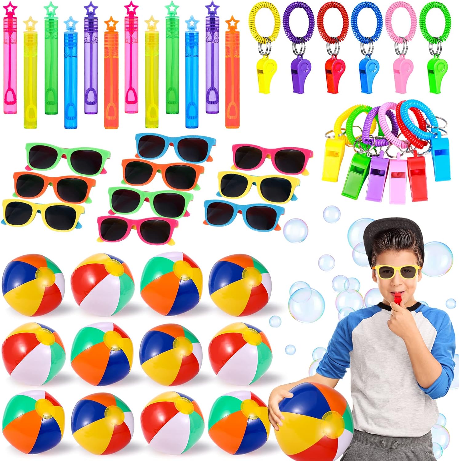 Amazon.com: Golray 50pcs Beach Pool Party Favors Kids Sunglasses ...