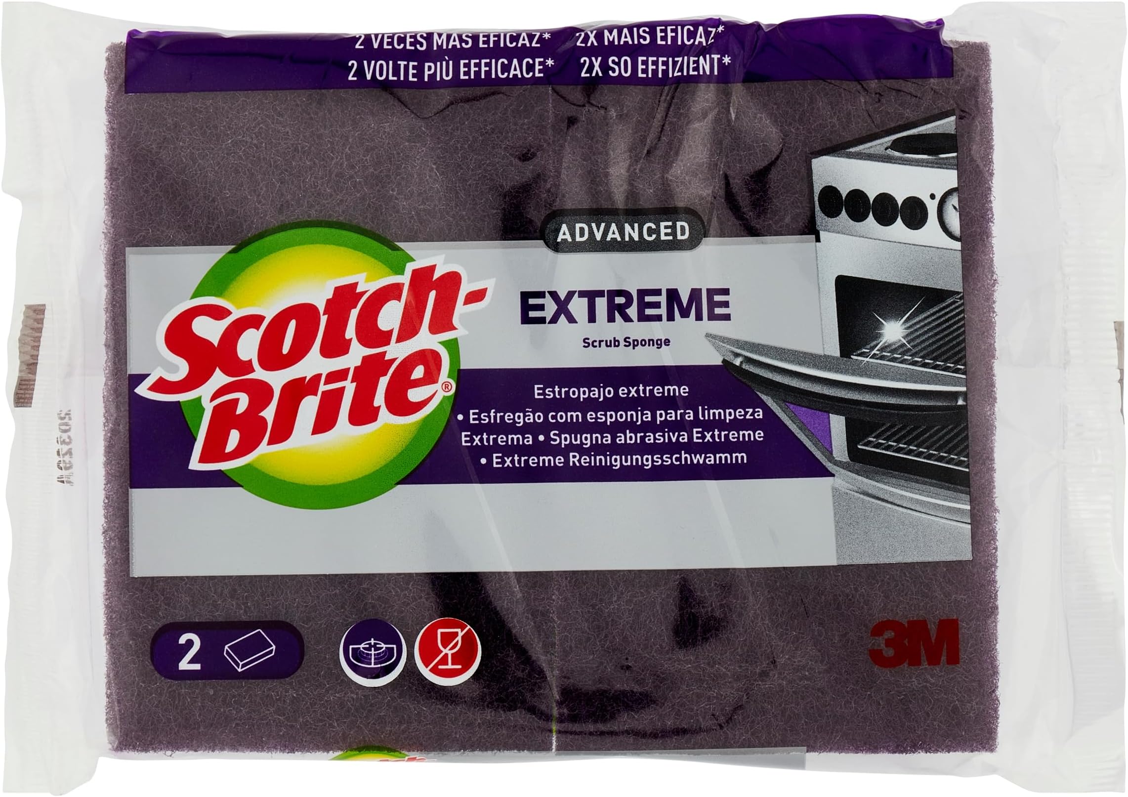 Amazon.com: Scotch-Brite Fiber with Sponge, Purple (Extreme), 2 Unidad ...
