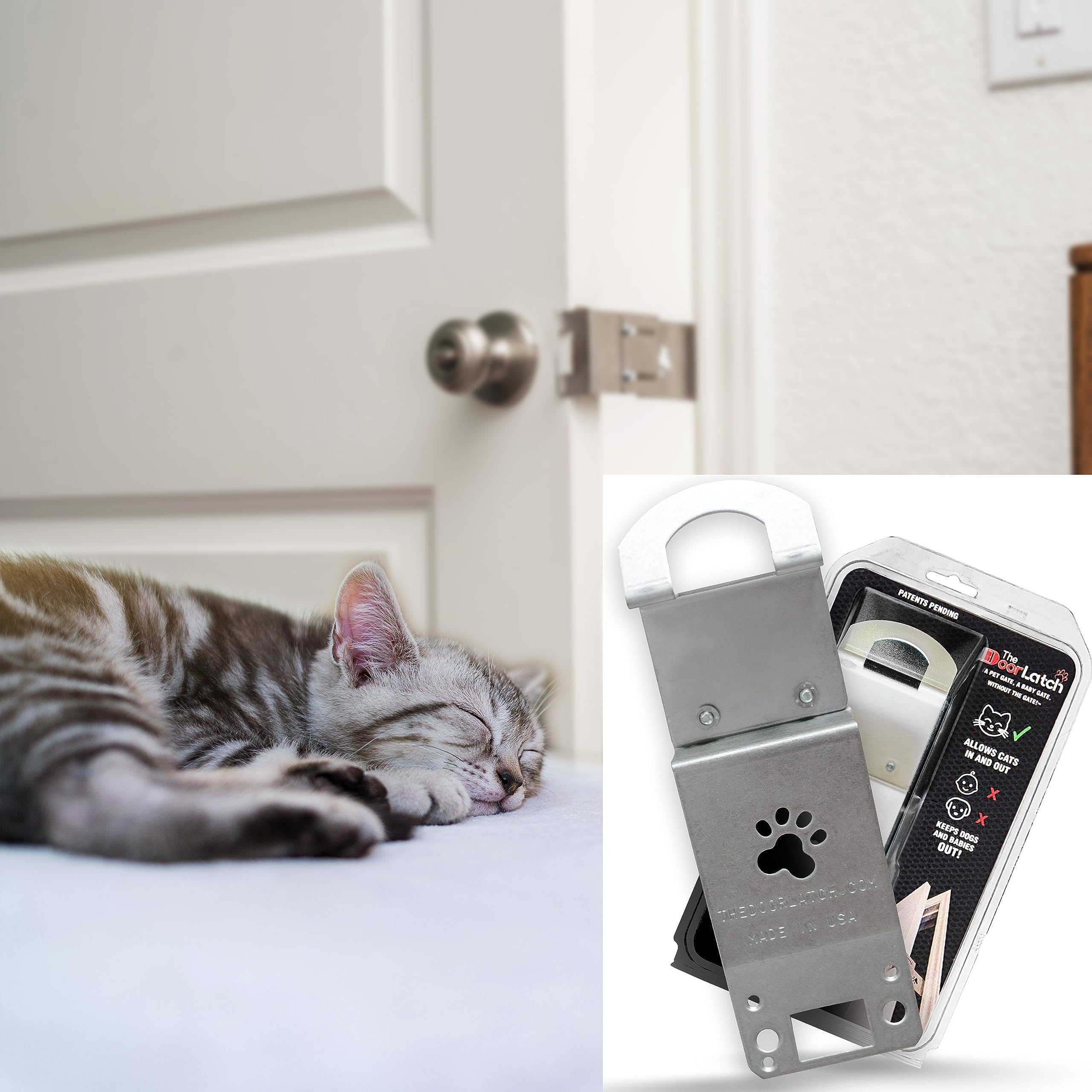 Amazon.com : Adjustable Cat Door Holder Latch, Child Proof Door Lock ...