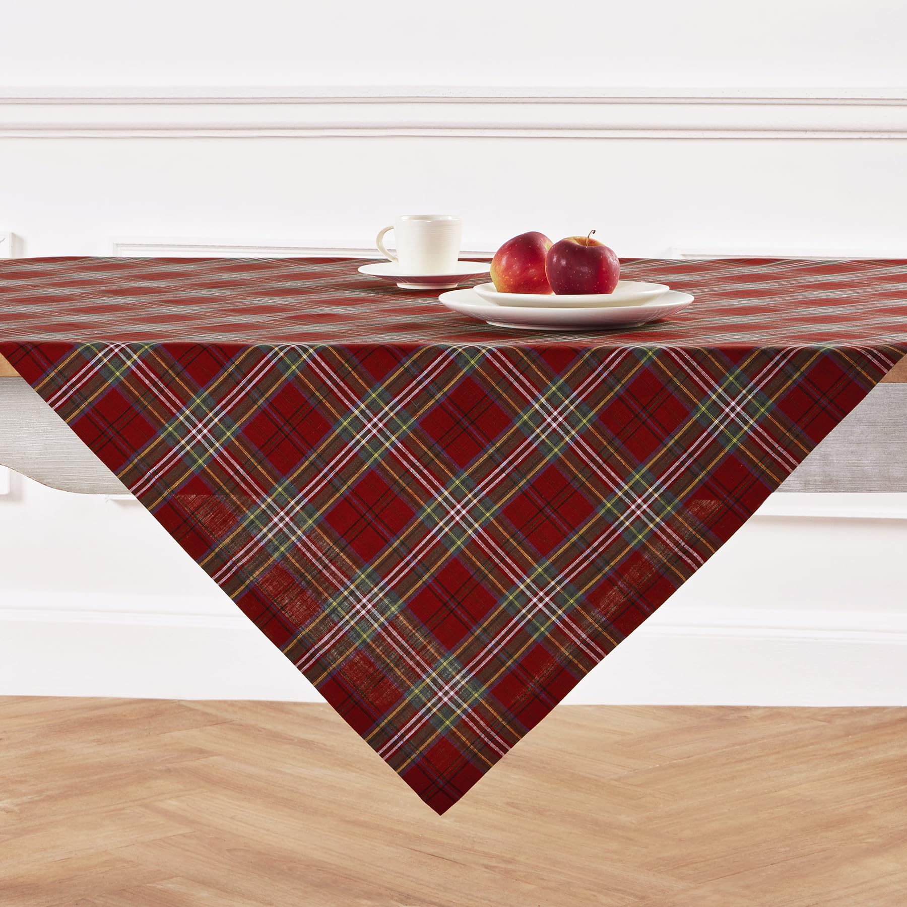Amazon.com: Solino Home Tablecloth 52 x 52 Inch – 100% Pure Linen Red ...