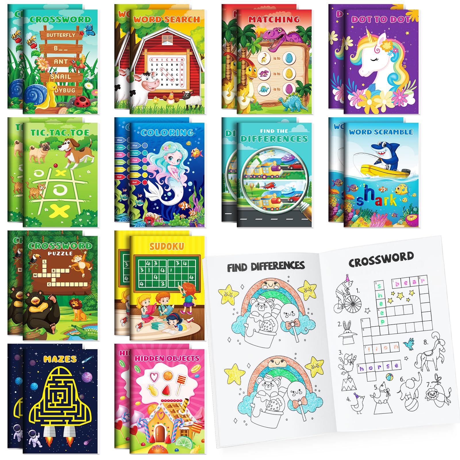 Amazon.com: BenLouis 72 pcs Mini Activity Books for Kids ages 4-8-12 ...