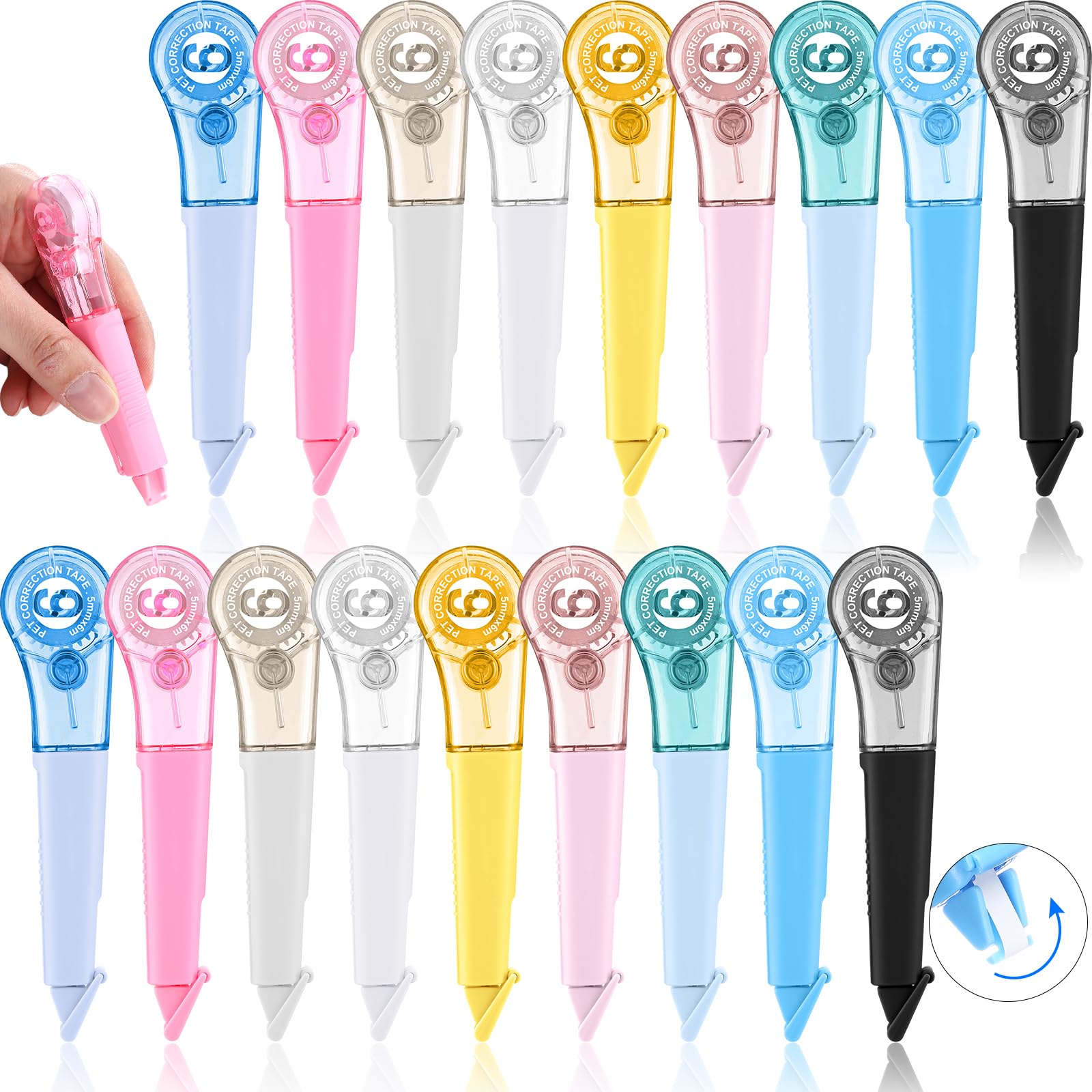 Amazon.com : Fuyoooo 18 Pcs Correction Tape 9 Colors Easy to Use Ink ...