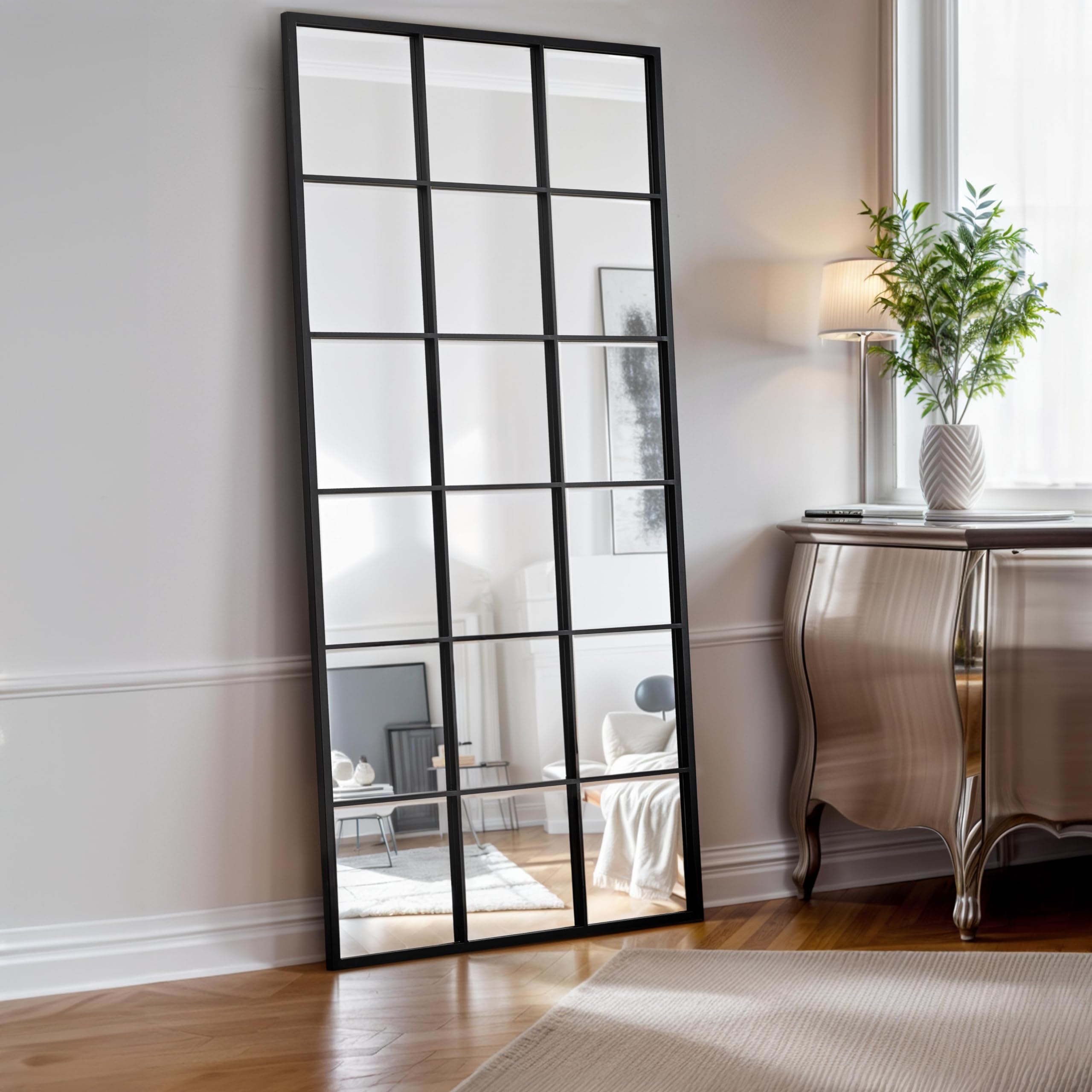 Amazon.com: Mirroni Window Pane Wall Mirror 70"x 36" - Full Length ...