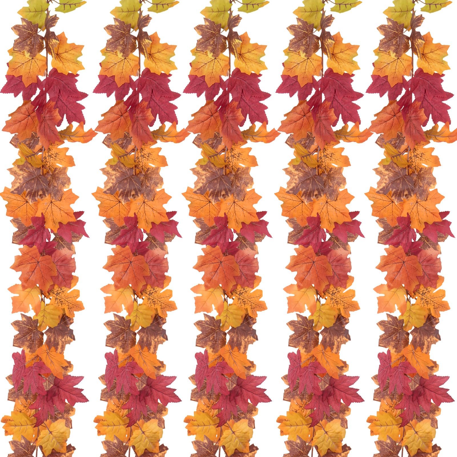 Amazon.com: YALIOURS 5 Pack Fall Maple Leaves Garland,5.6Ft/Piece ...